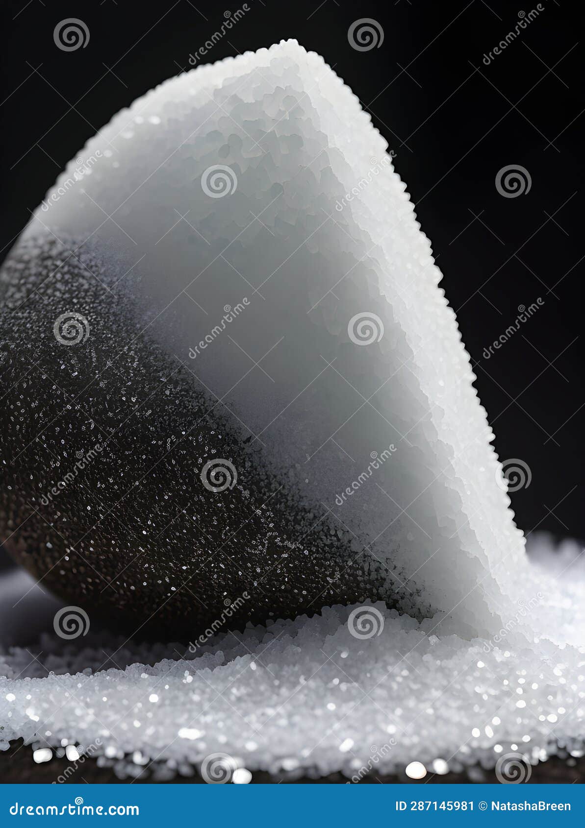 Realistic Salt Black Background Closeup Sharp. Stock Image - Image of ...