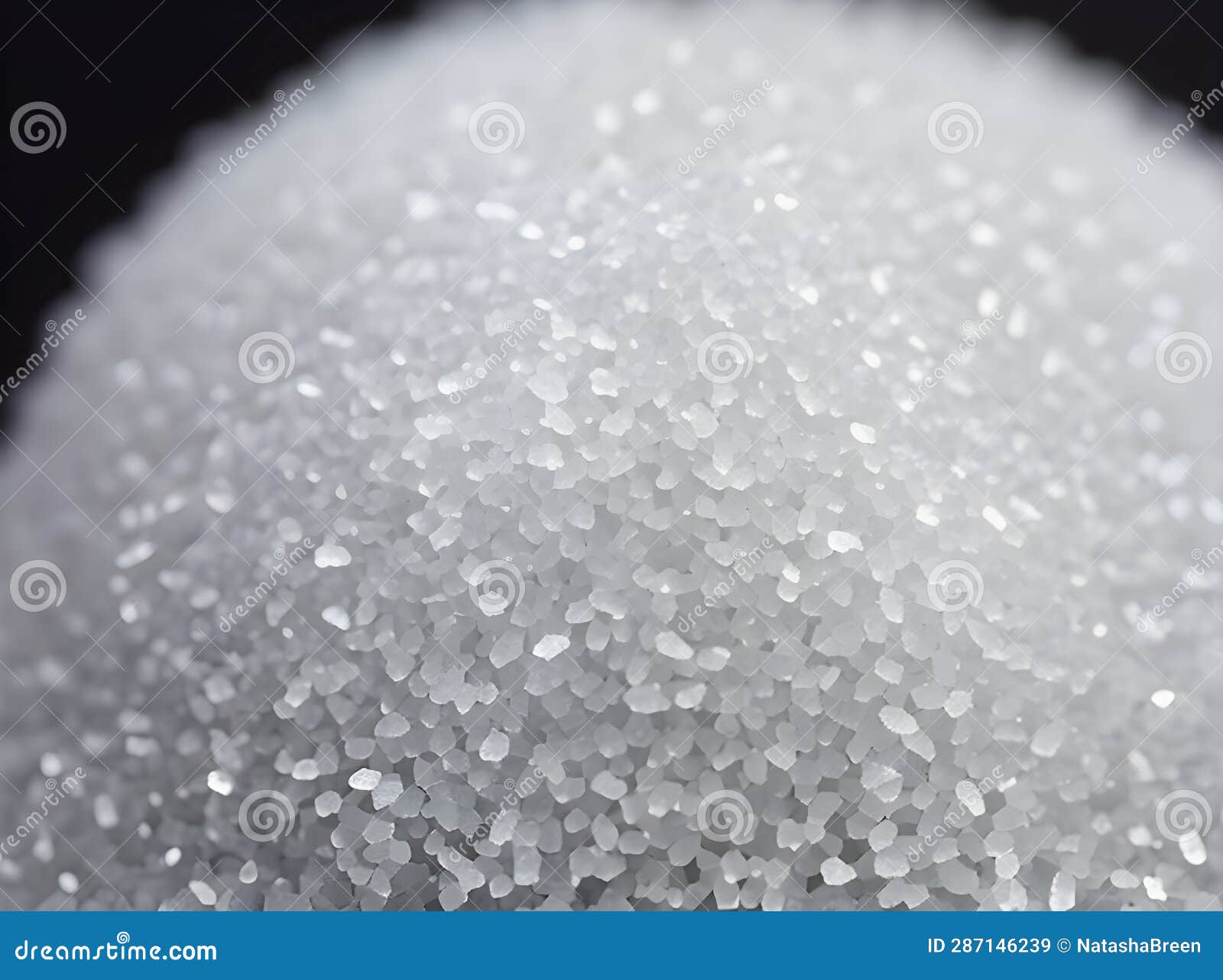 Realistic Salt Black Background Closeup Sharp. Stock Illustration ...