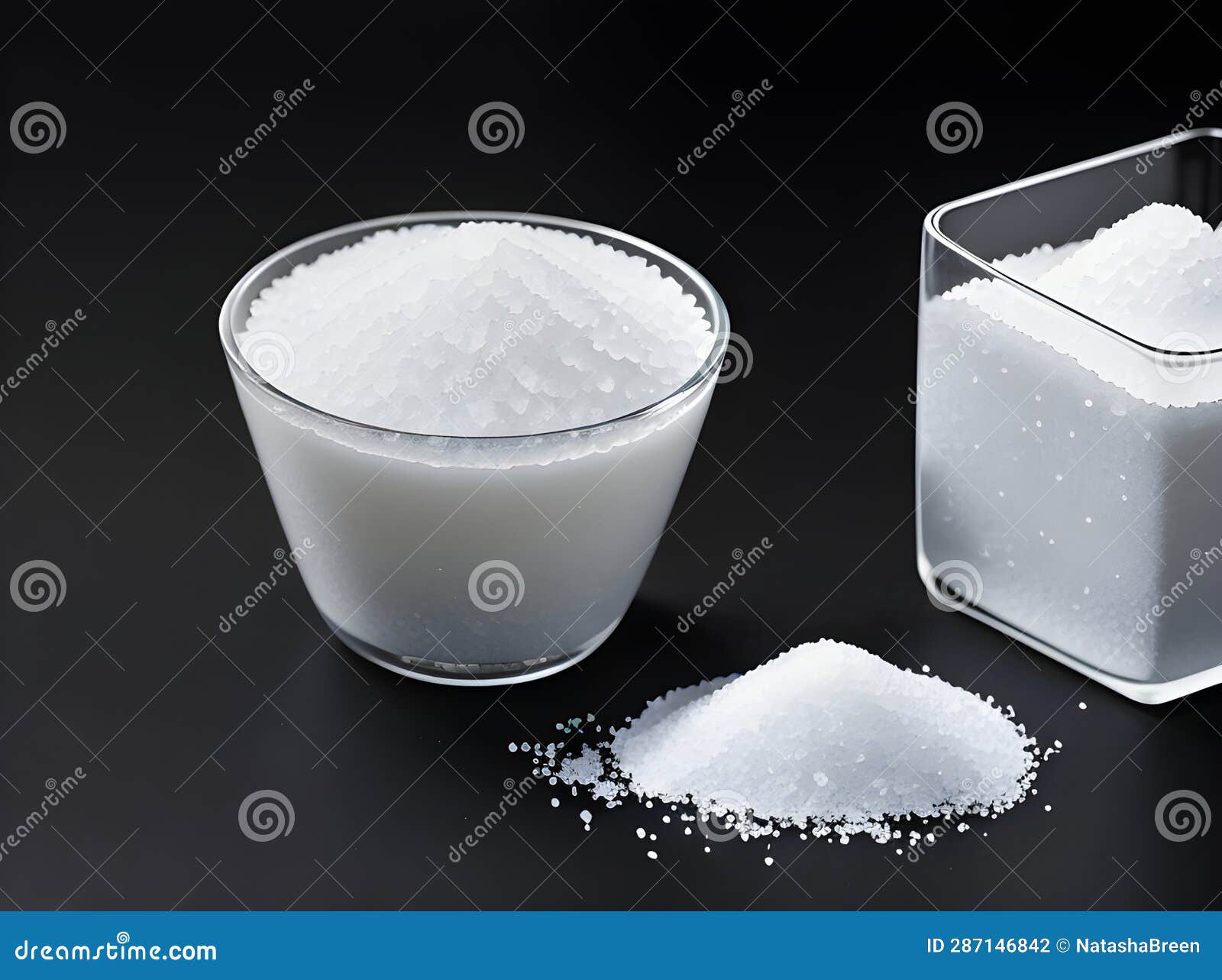 Realistic Salt Black Background Long Shot Focused. Stock Photo - Image ...