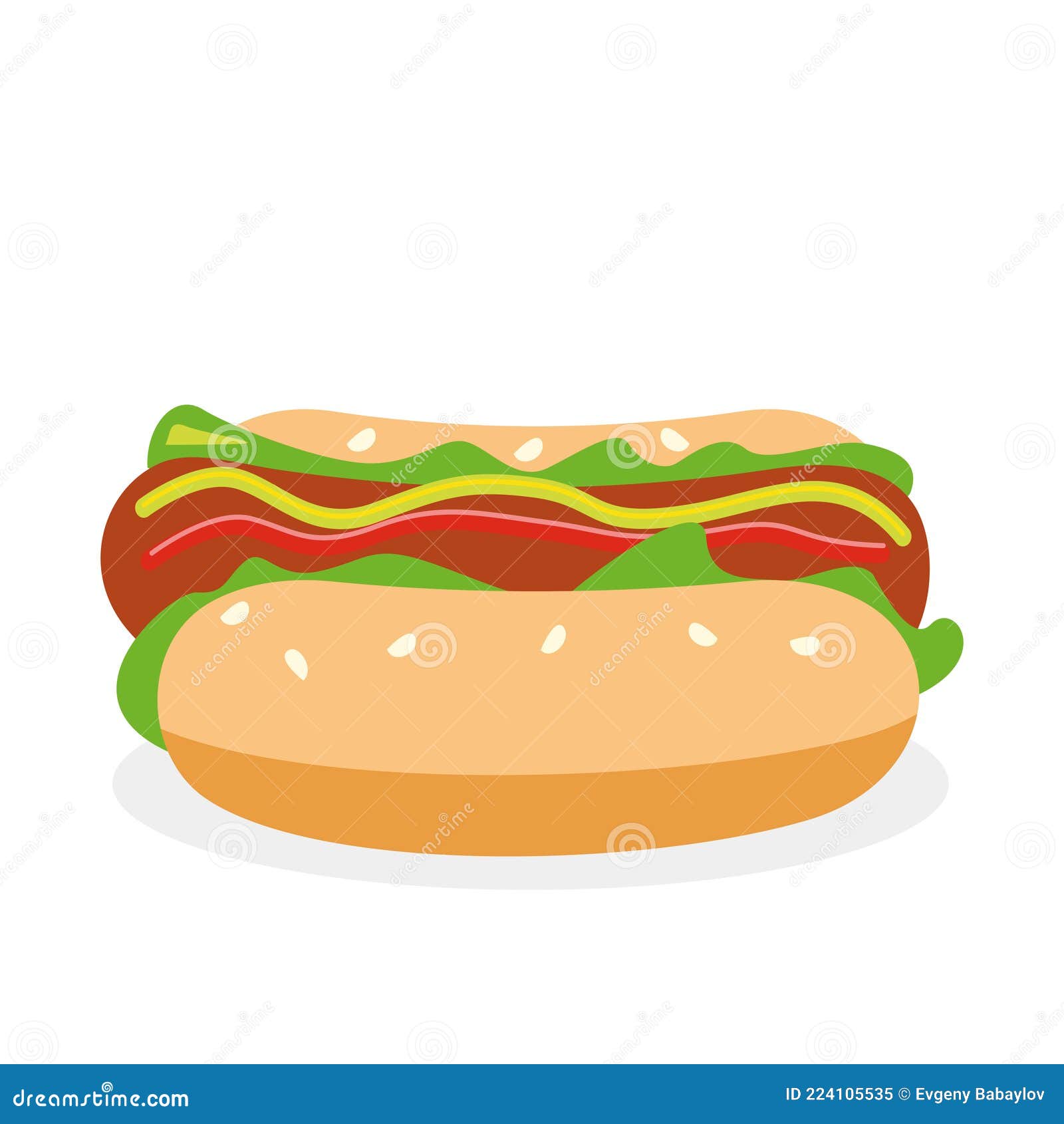 Realistic Sandwich with Sausage and Fresh Vegetables - Vector Stock ...