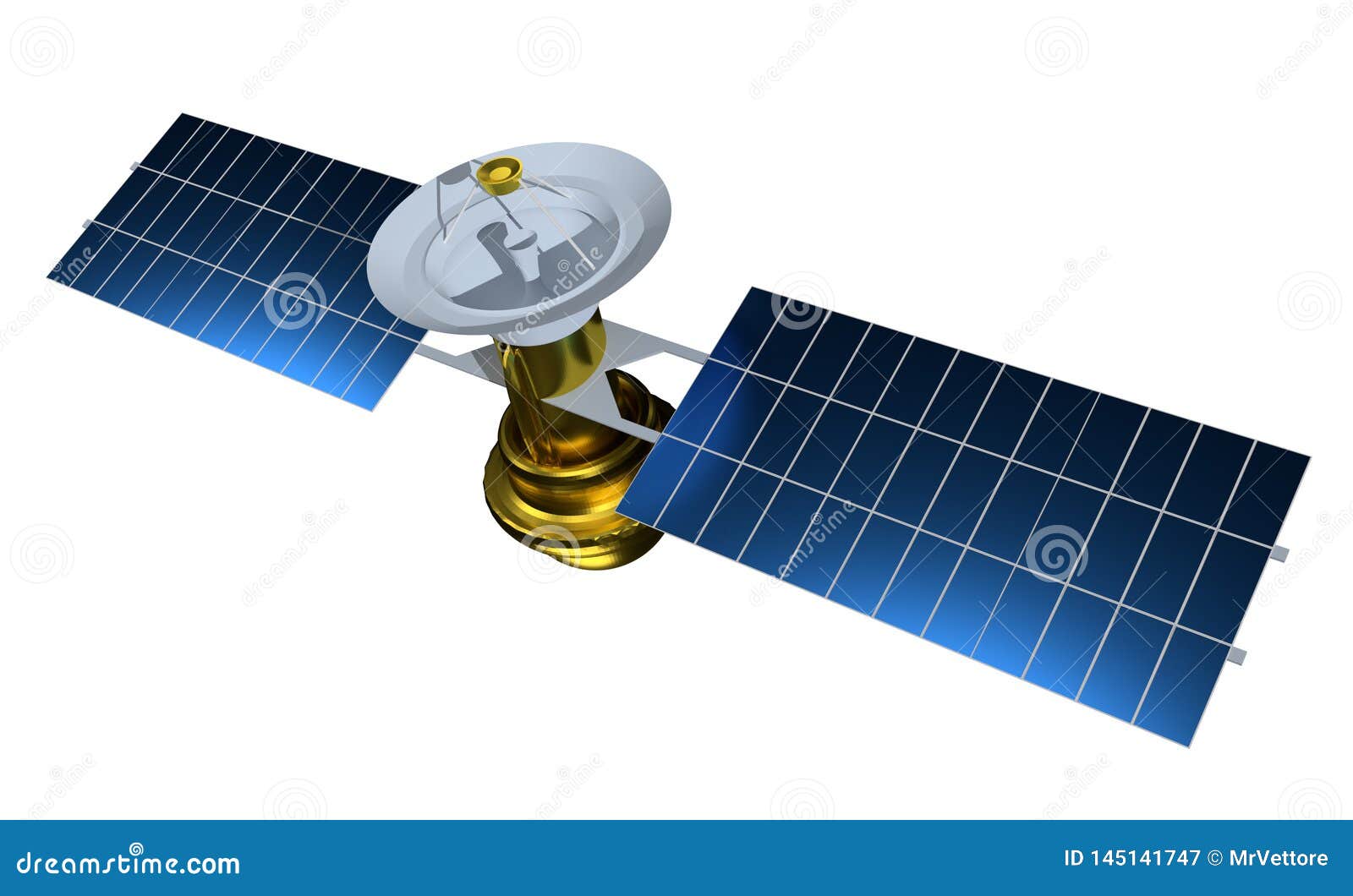 Satelite Isolated On White Background. Realistic Satellite. 3d Render ...