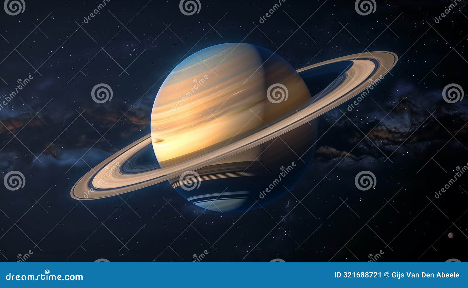 Realistic Saturn Planet in Outer Space Stock Illustration ...