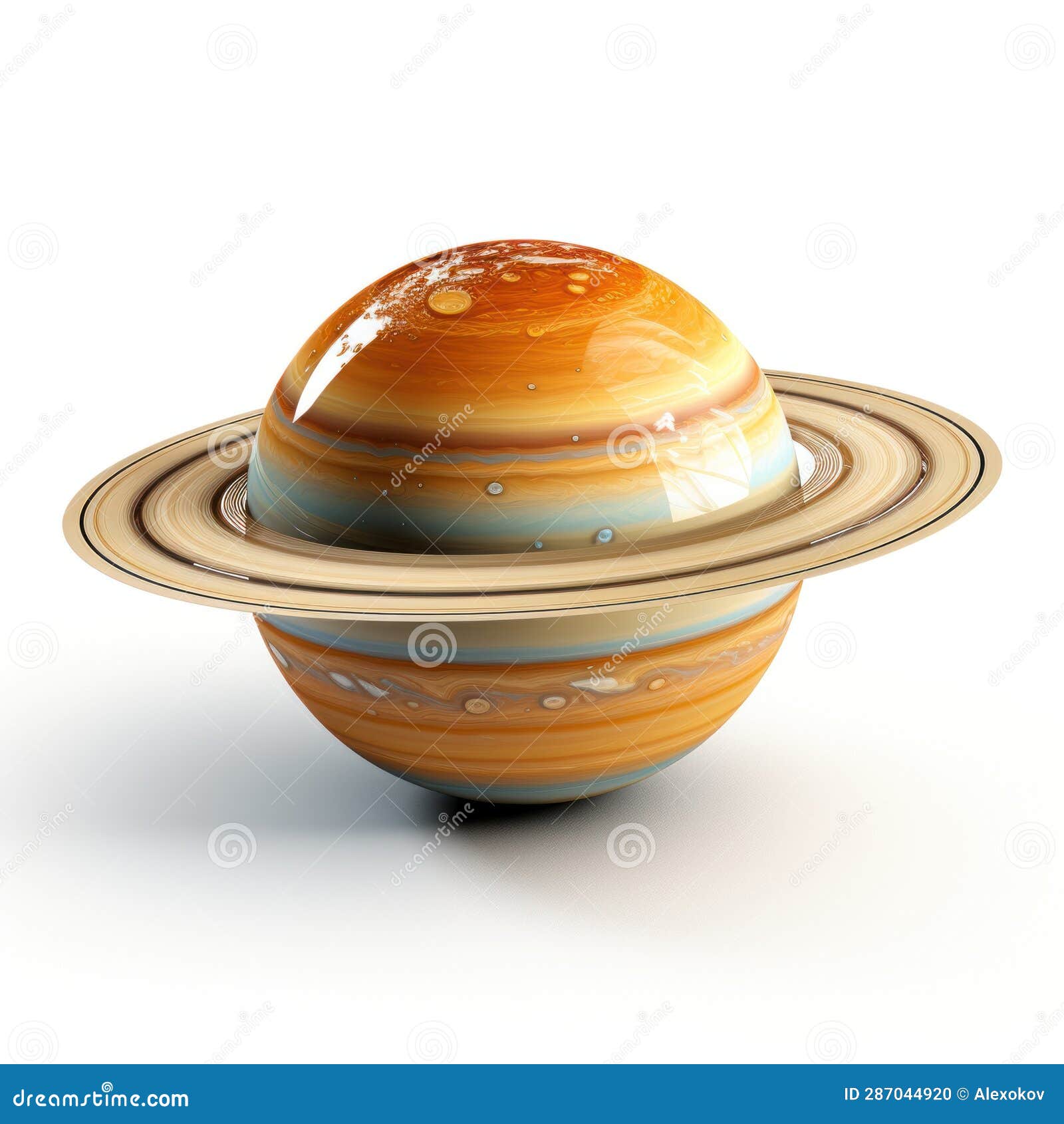 Realistic Saturn on White Background AI Generated Stock Illustration ...