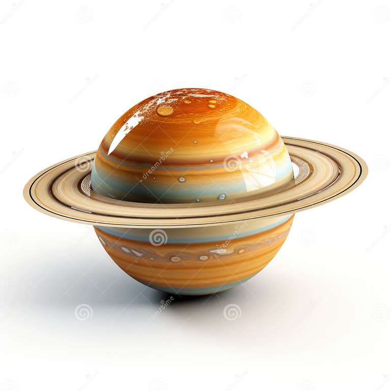 Realistic Saturn on White Background AI Generated Stock Illustration ...