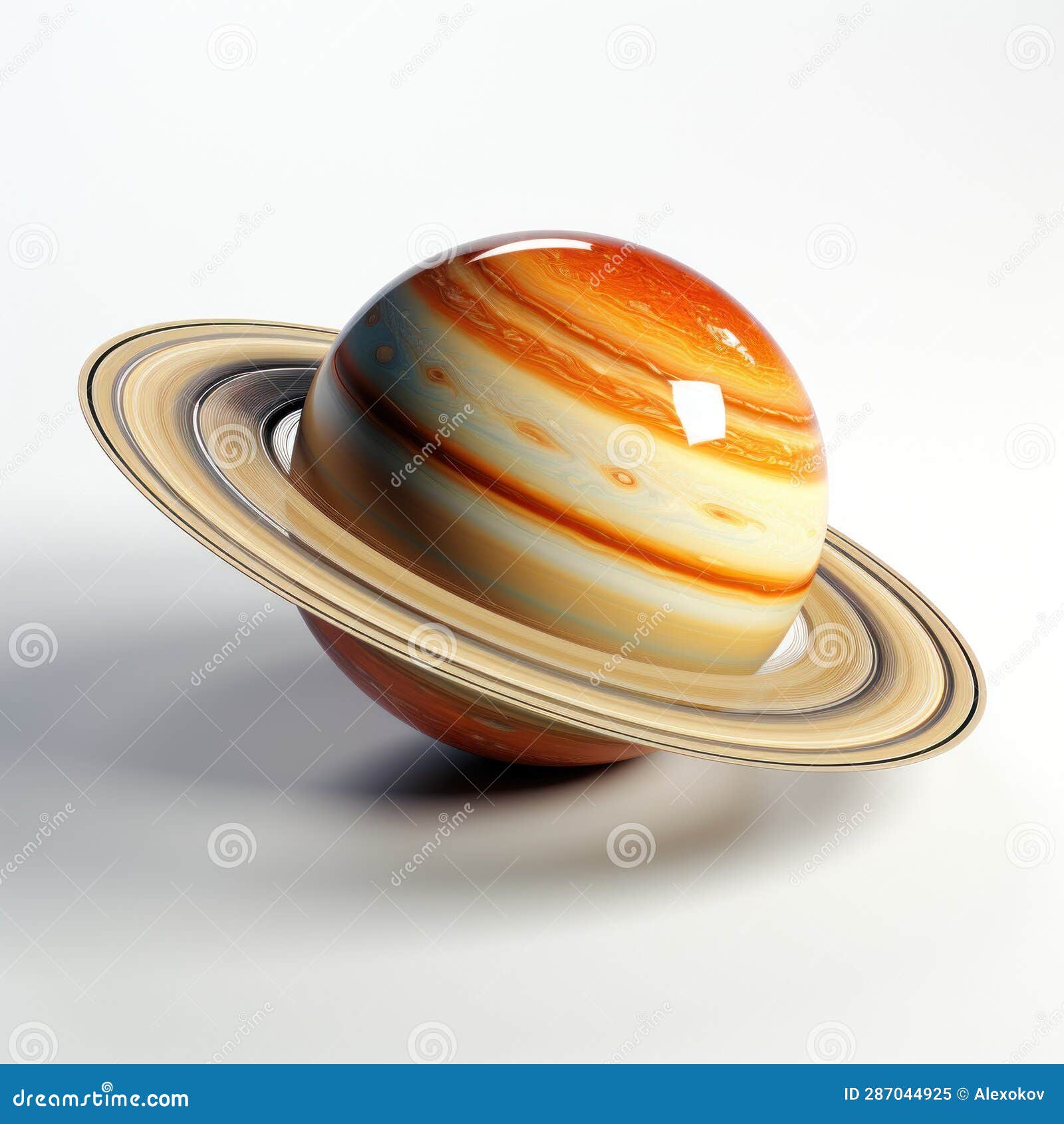 Realistic Saturn On White Background AI Generated Royalty-Free Cartoon ...