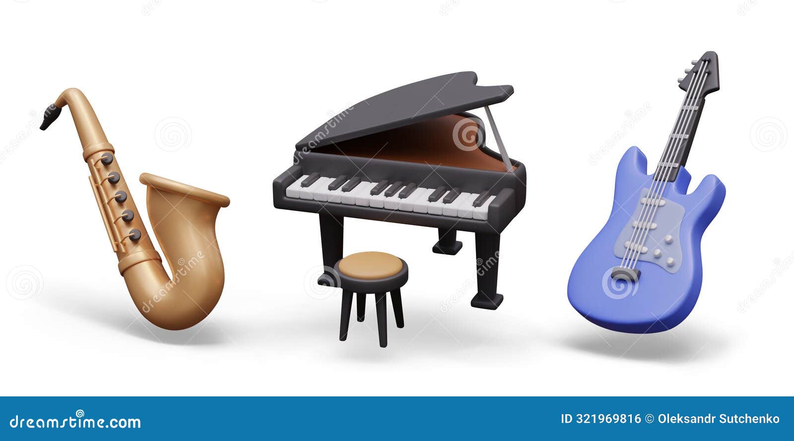 Types Of Saxophone Clipart Cartoon Style. Soprano, Alto, Tenor ...
