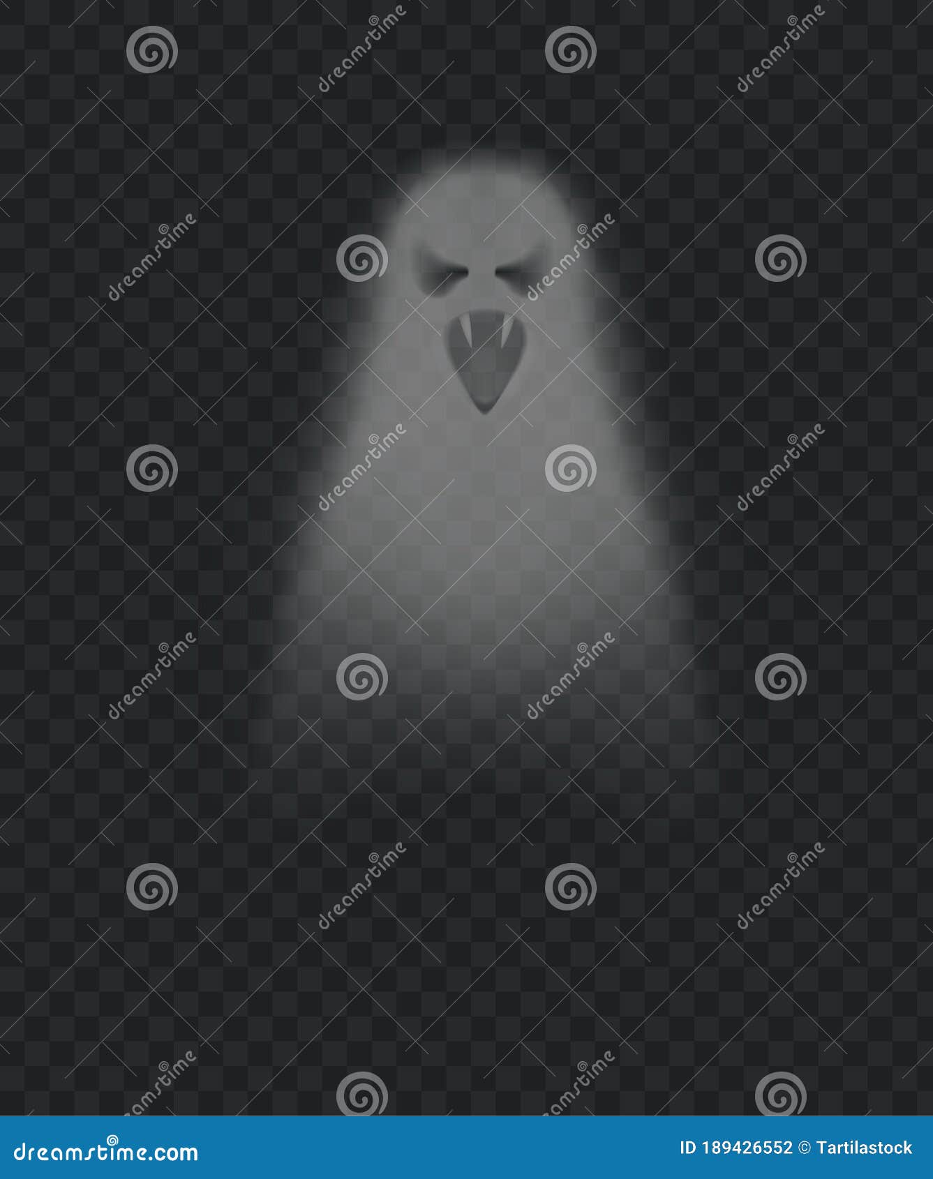 Scary Ghost Monsters For Halloween. A Set Of Spooky Ghost. Cartoon ...