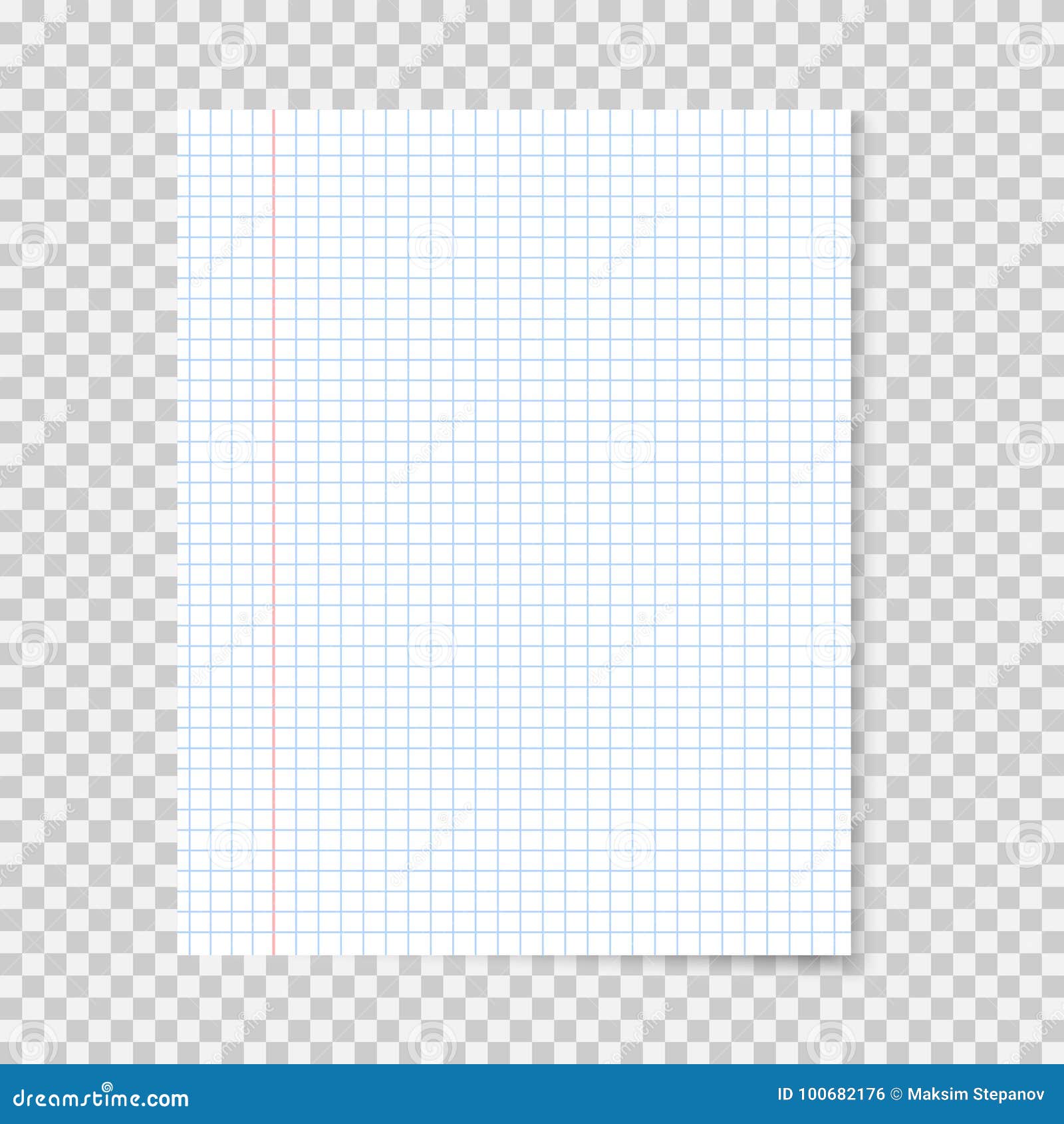 Realistic School Notebook Paper. Squared Sheet Stock Vector ...