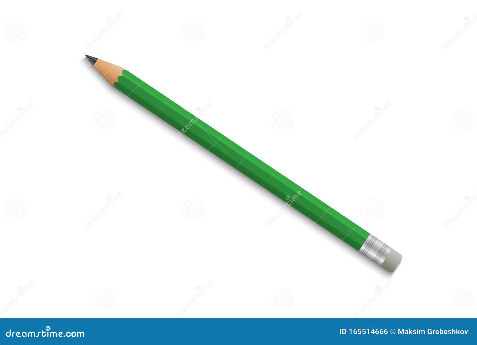 Realistic School Pencil with Rubber Stock Illustration - Illustration ...