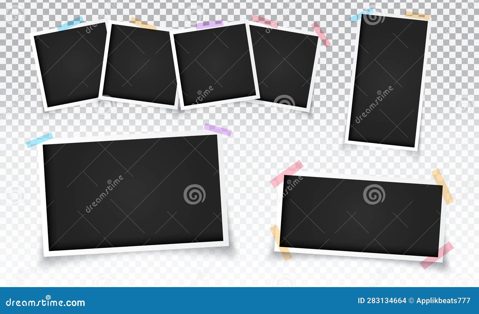Realistic Scrapbook Photo Frames. Vector Illustration Stock Vector ...