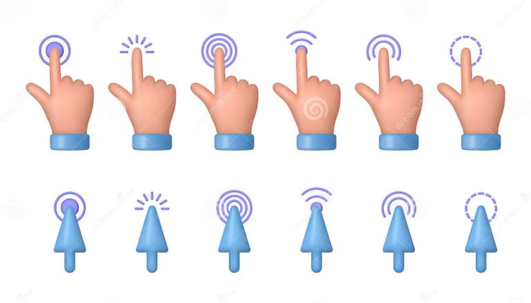 Realistic Screen and Computer Cursor, Hand Pointer Stock Vector ...