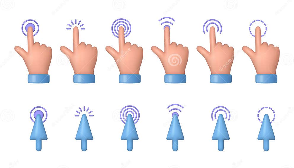 Realistic Screen and Computer Cursor, Hand Pointer Stock Vector ...