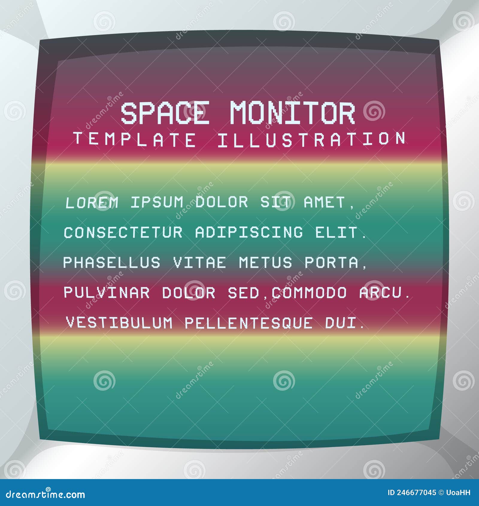 Realistic Screen of Retro Vintage Old Space Tv or Computer. Modern ...