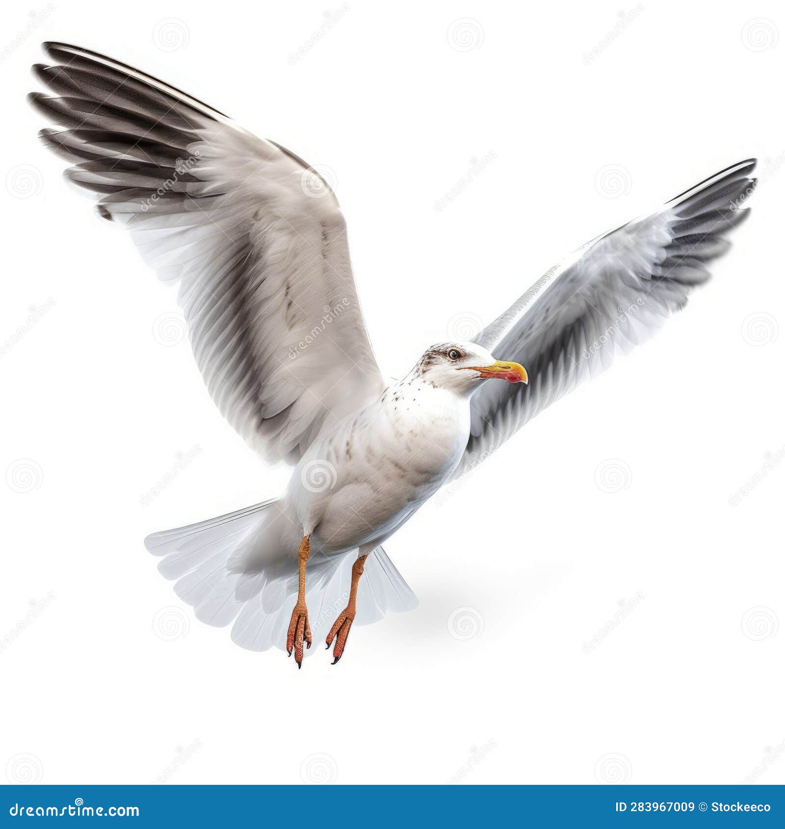 Realistic Seagull in Flight Vector Image - Free Download Stock ...