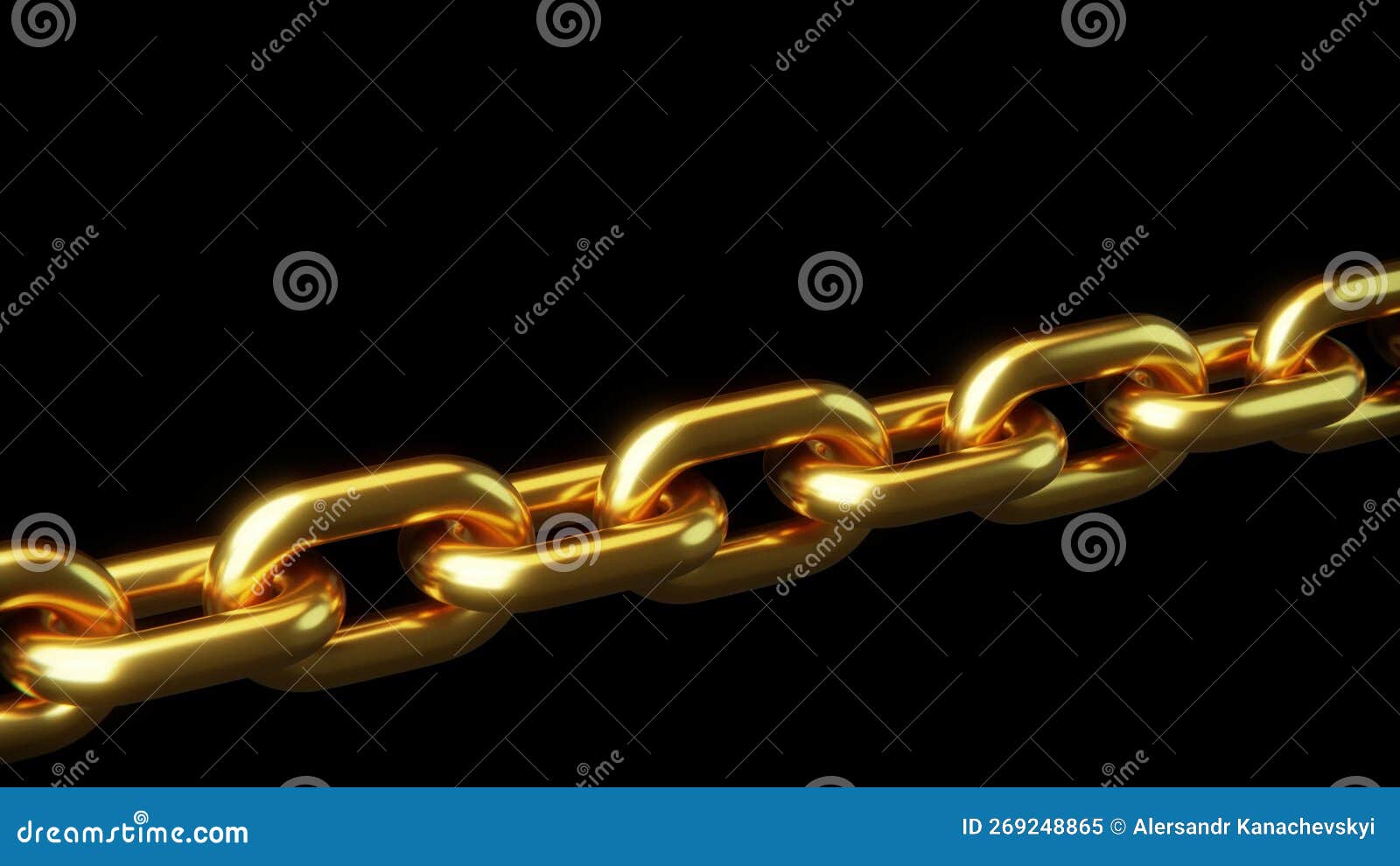 Realistic Seamless Looping Loop 3D Animation of the Gold Chain. 4K UHD ...