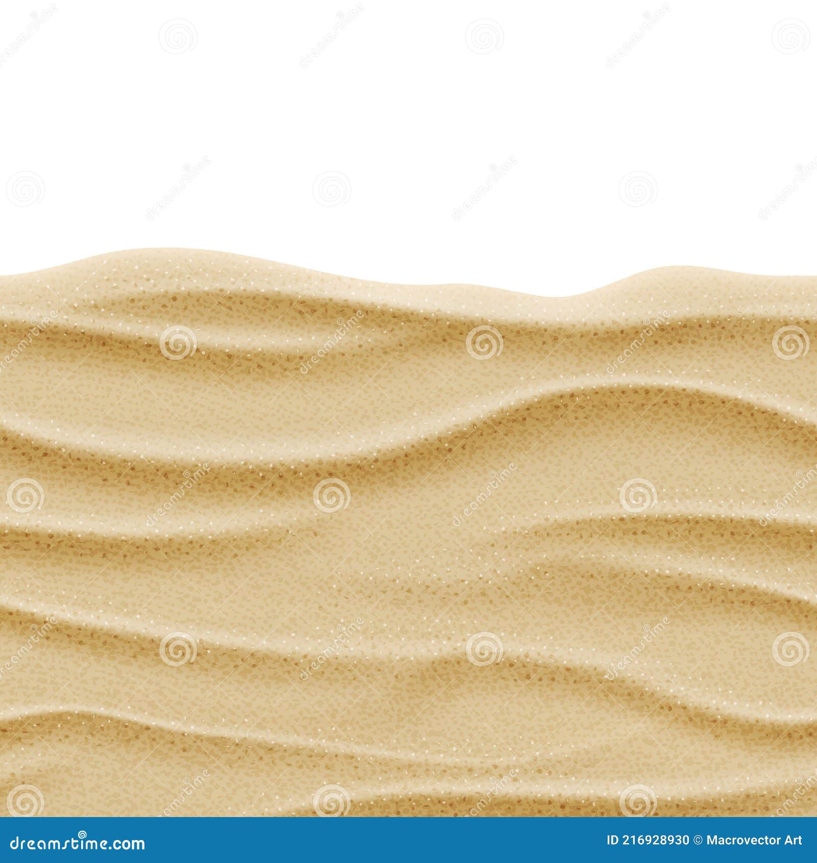 Realistic Seamless Vector Sea Sand. Side View Illustration Stock Vector ...