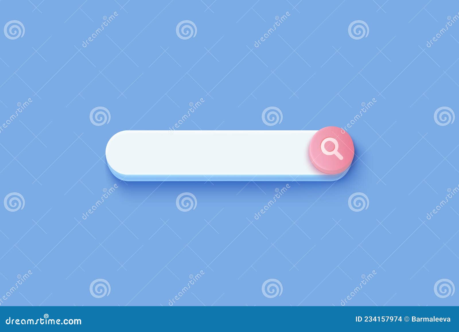Realistic Search Bar on Blue Background. Search Form Template for ...