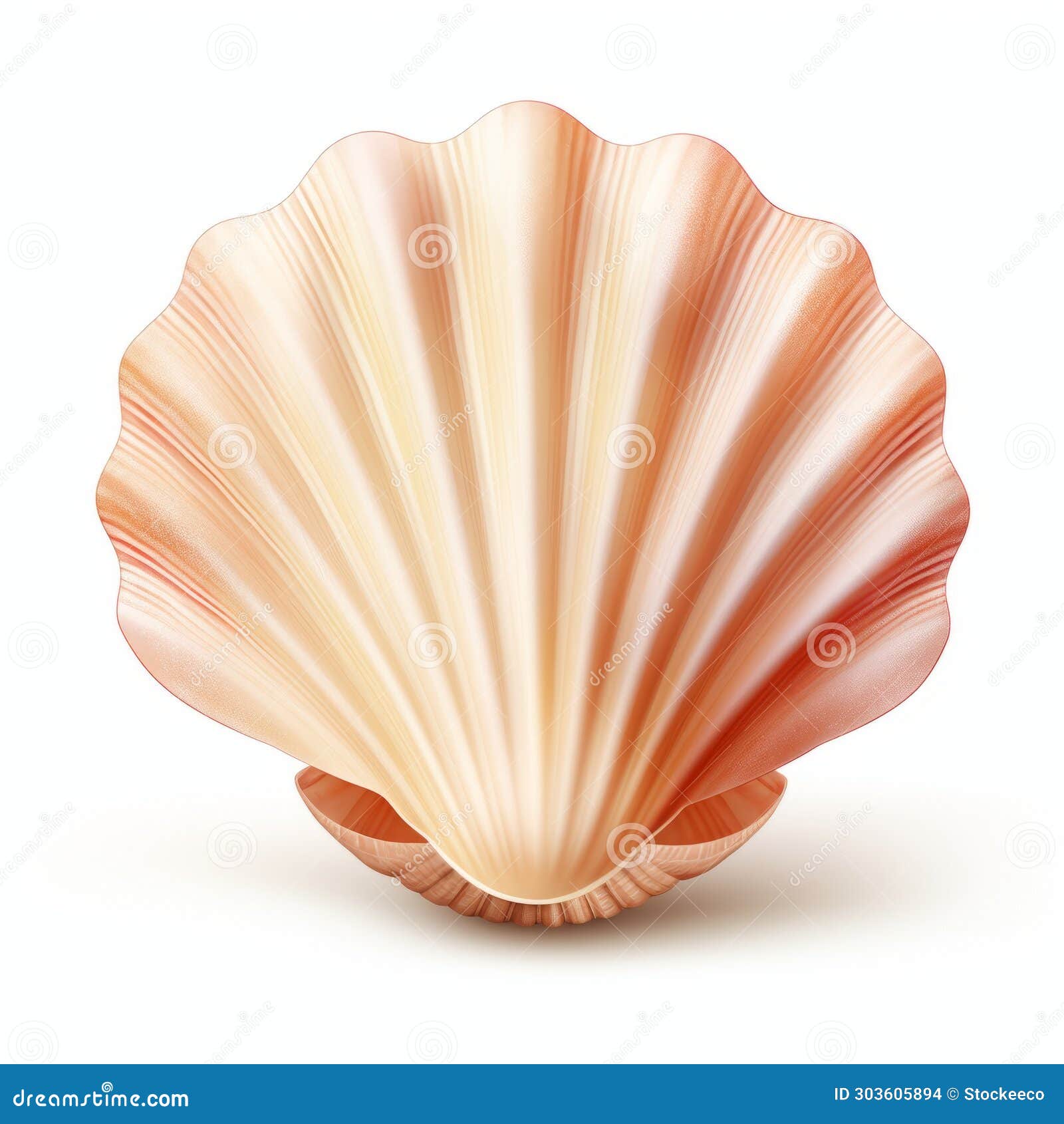 Realistic Seashell Illustration on White Background Stock Illustration ...