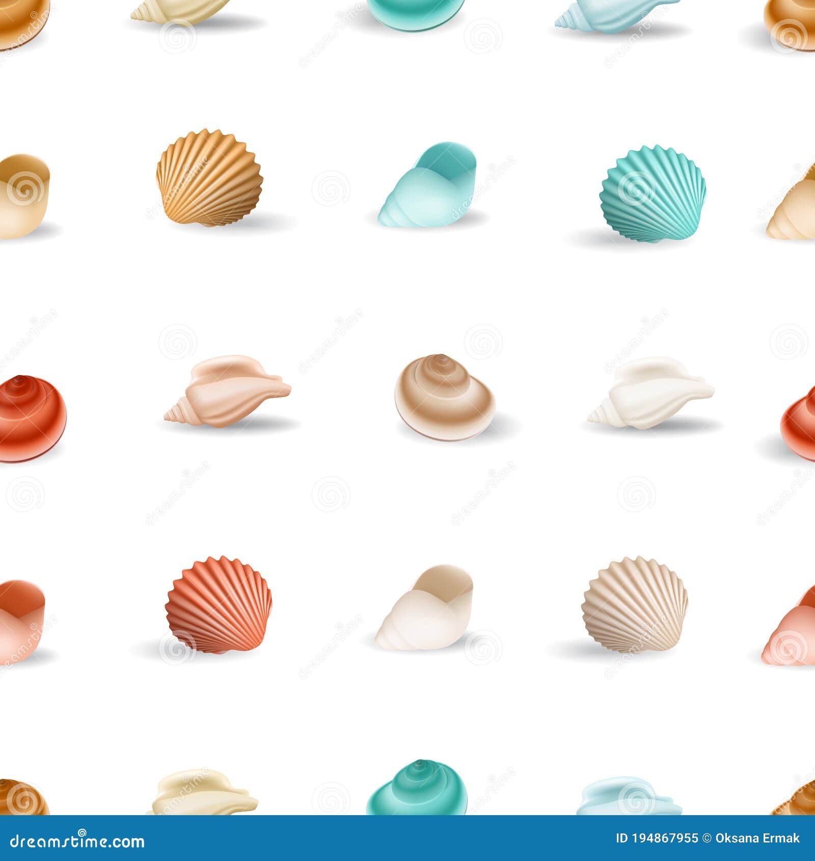 Set Of Clam Mollusc Shells Isolated On White Background Royalty-Free ...