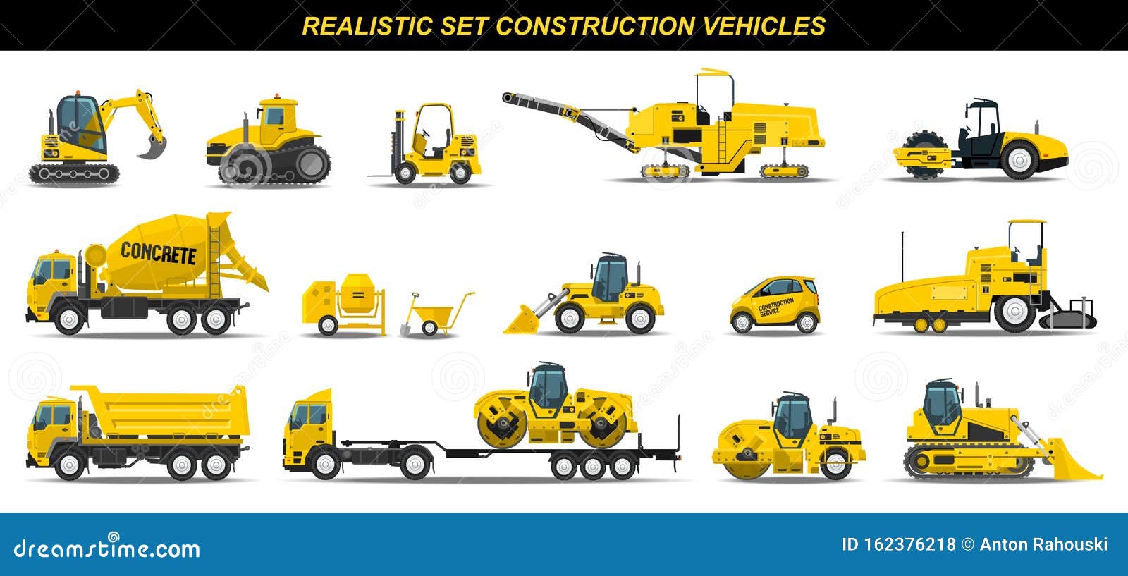 Realistic Set Construction Vehicles. Building Banner. Everything for ...