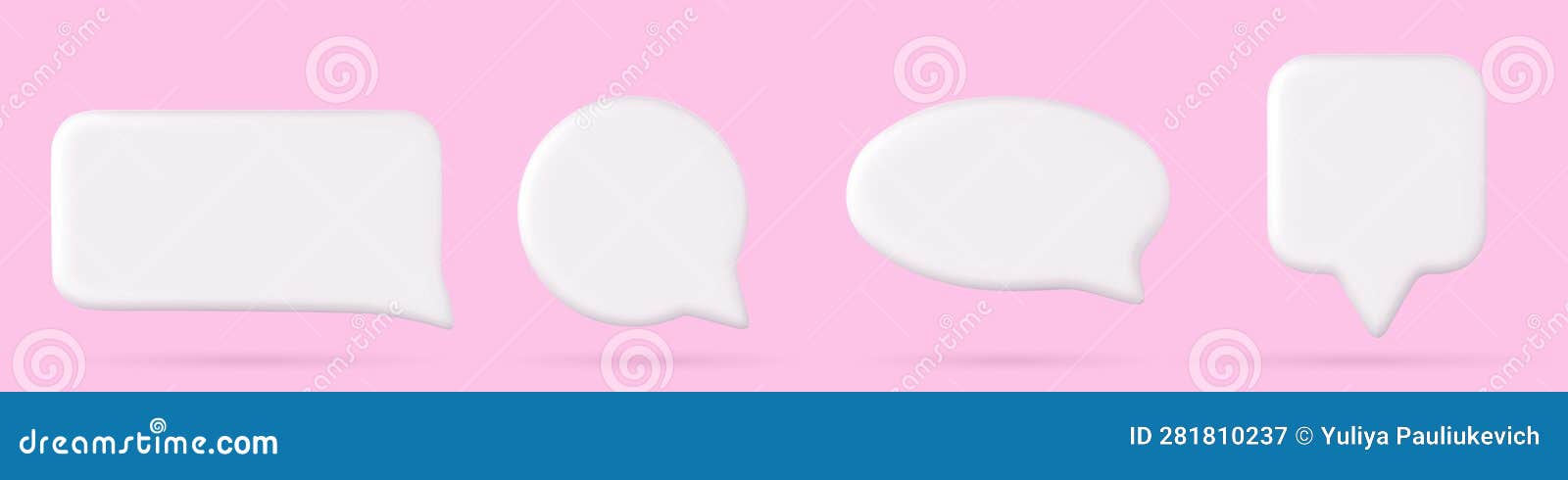 Realistic Set of 3D Speech Boxes Stock Vector - Illustration of speak ...