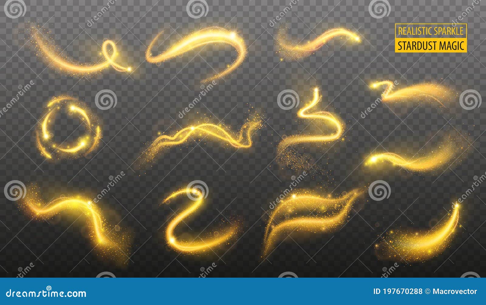 Golden Magic Sparkles stock vector. Illustration of firework - 197670288