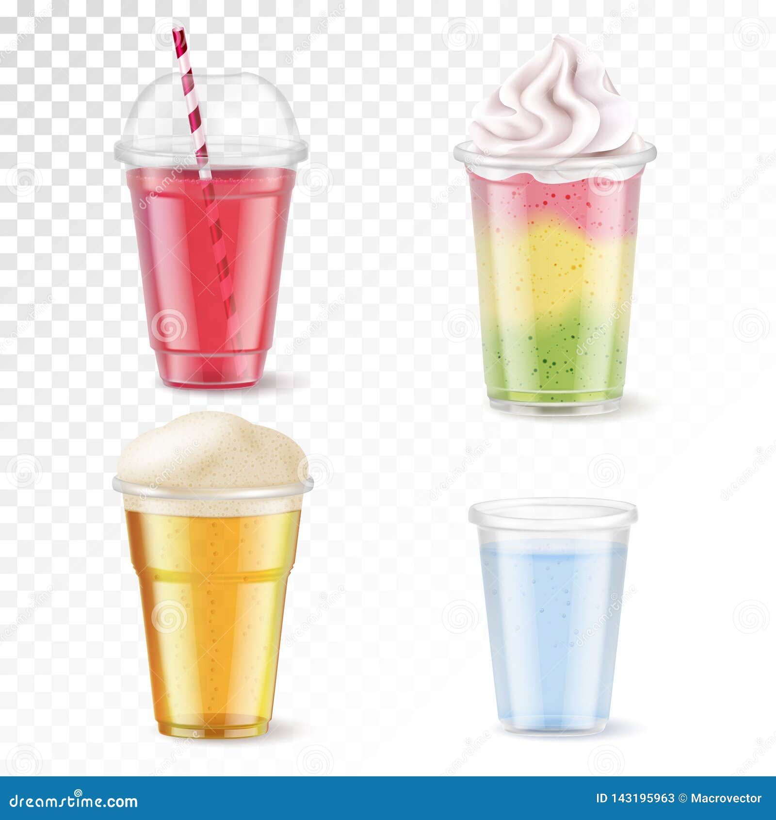 Plastic Glasses Realistic Set Stock Vector - Illustration of isolated ...