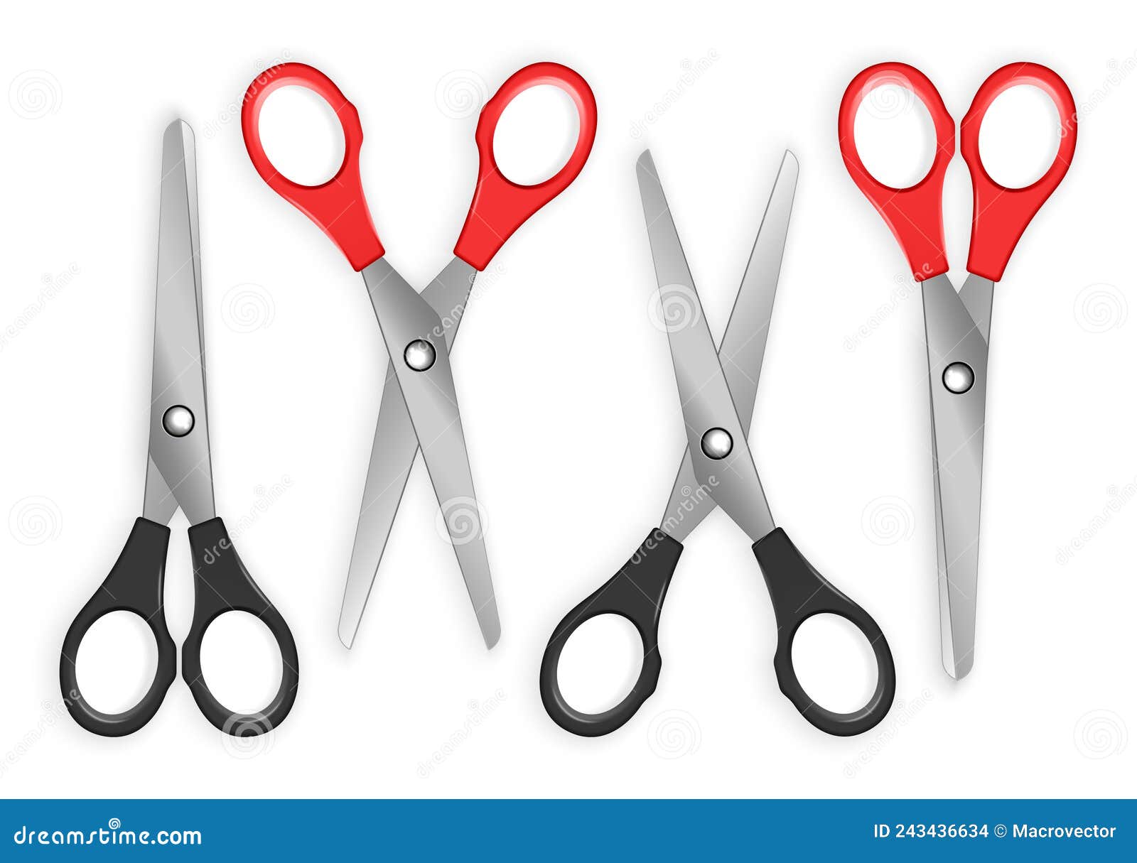 Realistic Scissors Set stock vector. Illustration of blade - 243436634