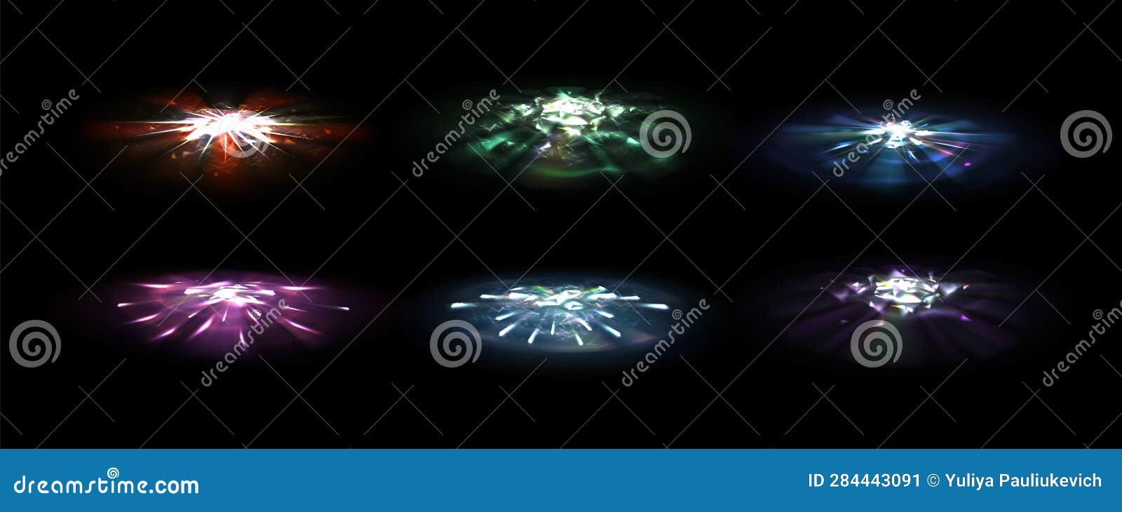 Realistic Light Reflection Effects on Diamond Stock Illustration ...