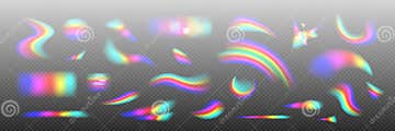Realistic Set of Light Refraction Effects Stock Vector - Illustration ...