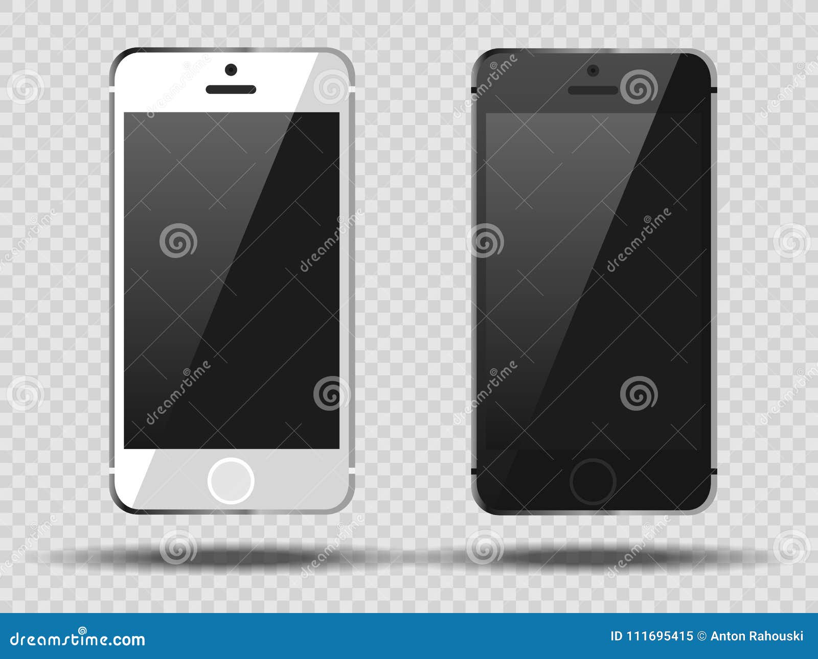 Realistic Set Mobiles Smartphone on Transparent Background, 3d ...
