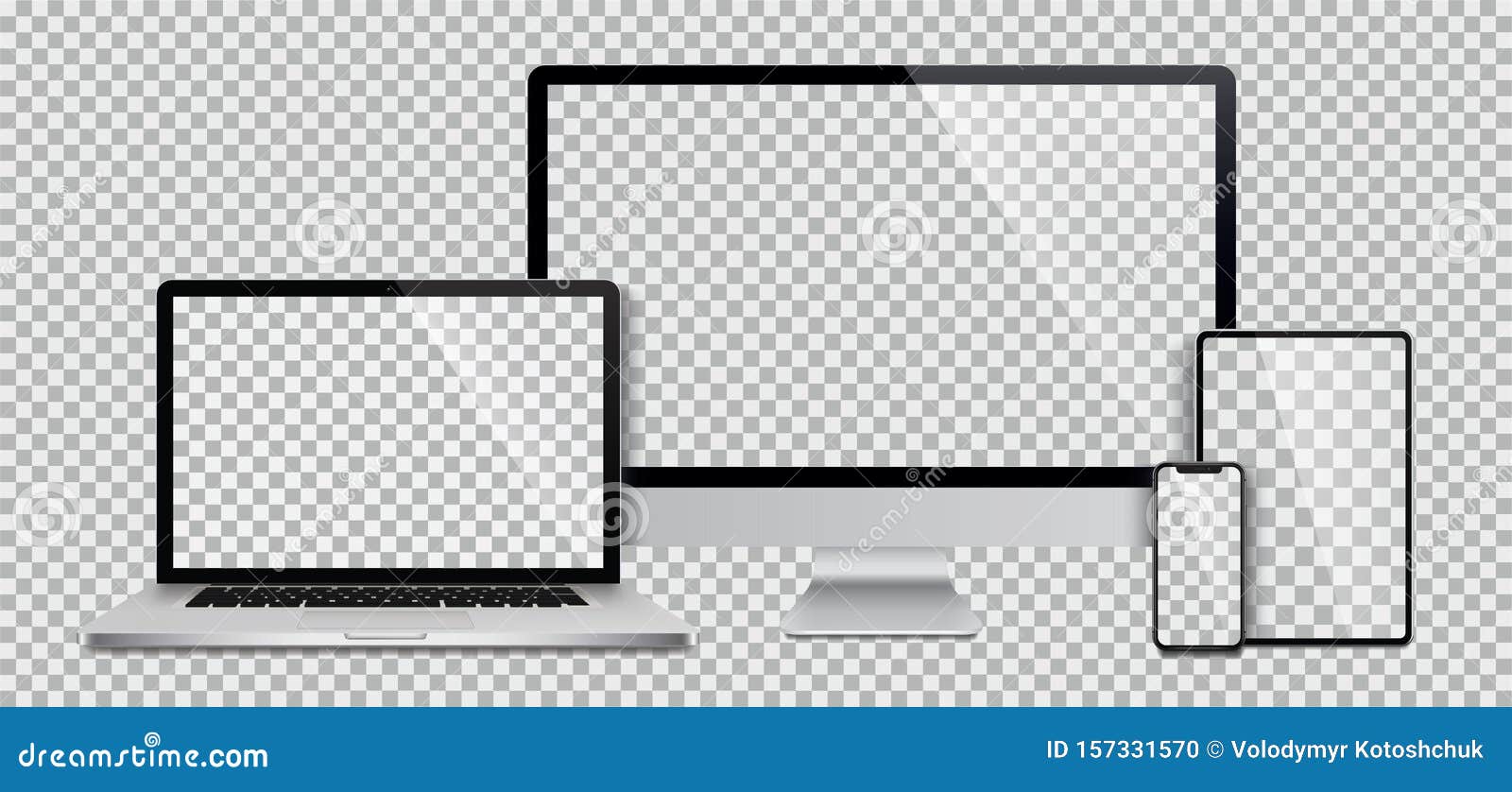 Realistic Set of Monitor, Laptop, Tablet, Smartphone - Stock Vector ... Realistic Set of Monitor, Laptop, Tablet, Smartphone - Stock Vector ...