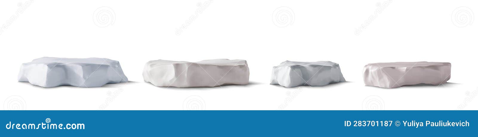 Realistic Set of Rough Stone Platforms Stock Illustration ...