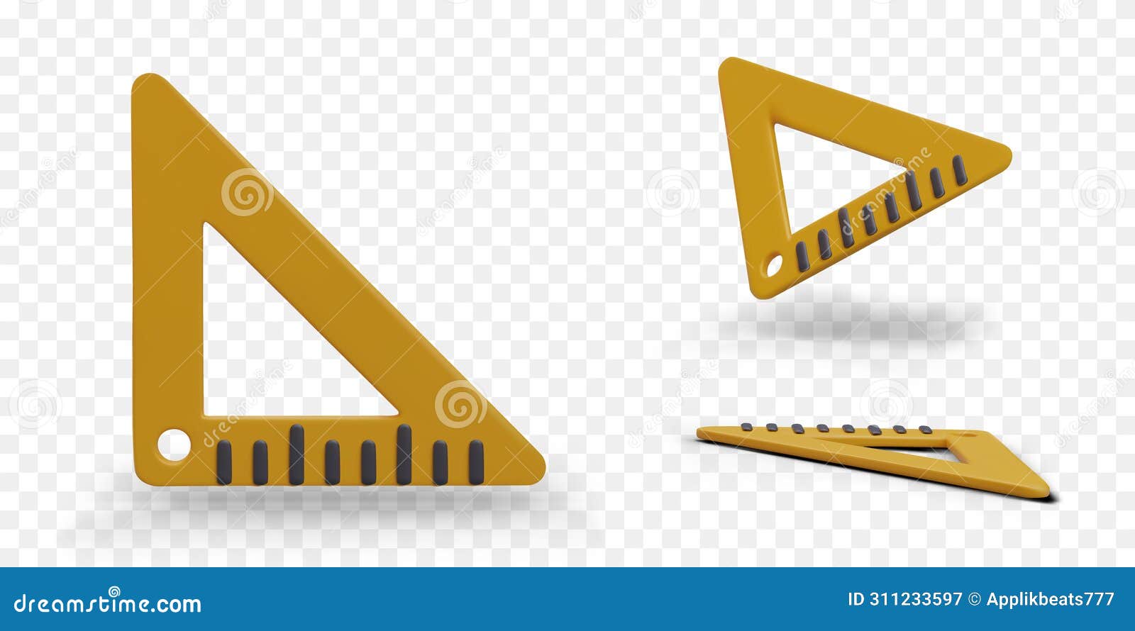 Triangular Ruler Child Ruler For Learning In School Cartoon Vector ...