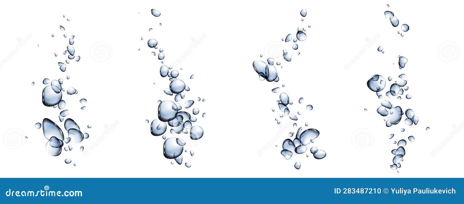 Realistic Set of Underwater Bubbles Splash Stock Illustration ...