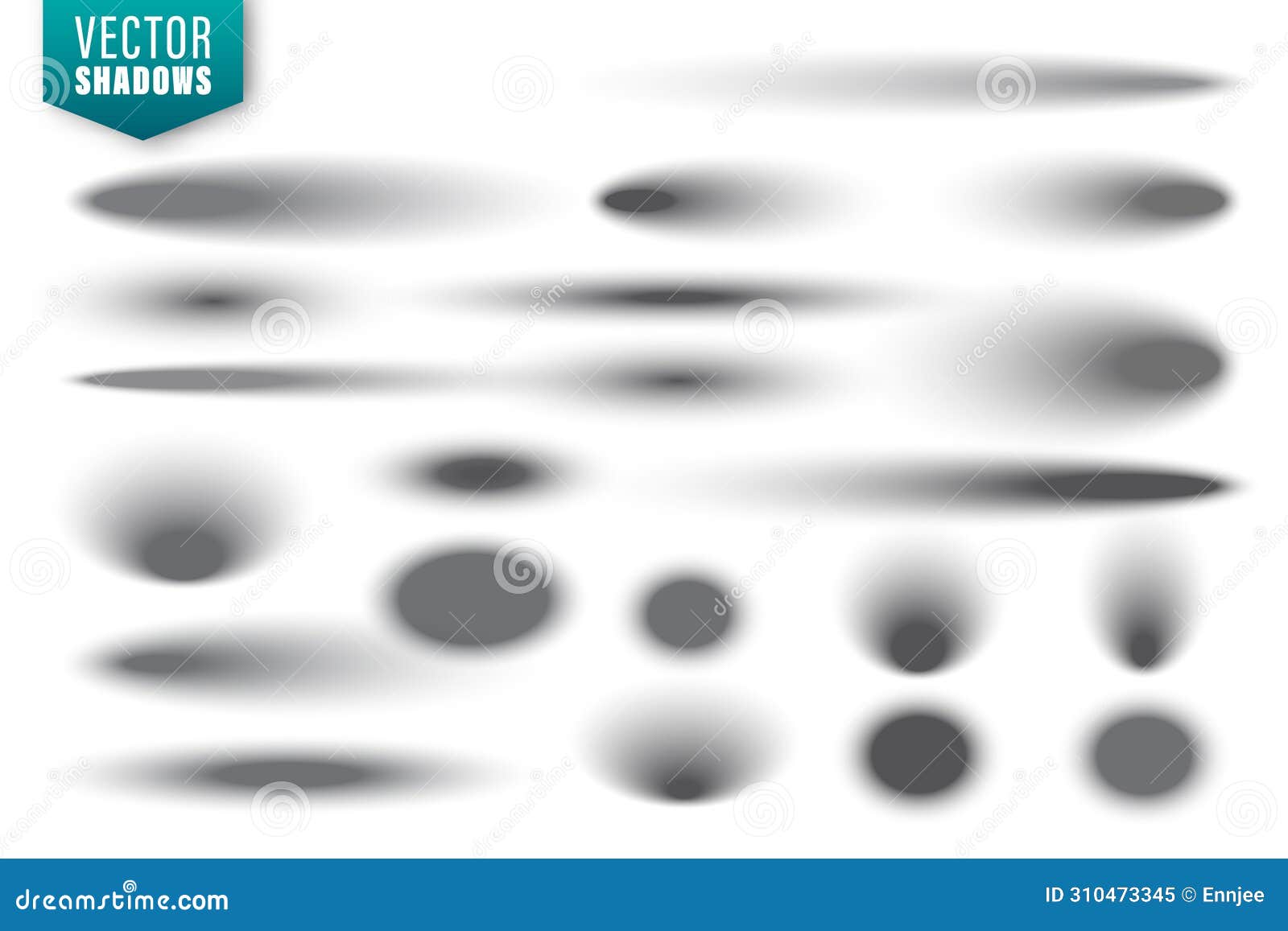 Realistic Shadow Effect. Round Shadows Collection Isolated on White ...