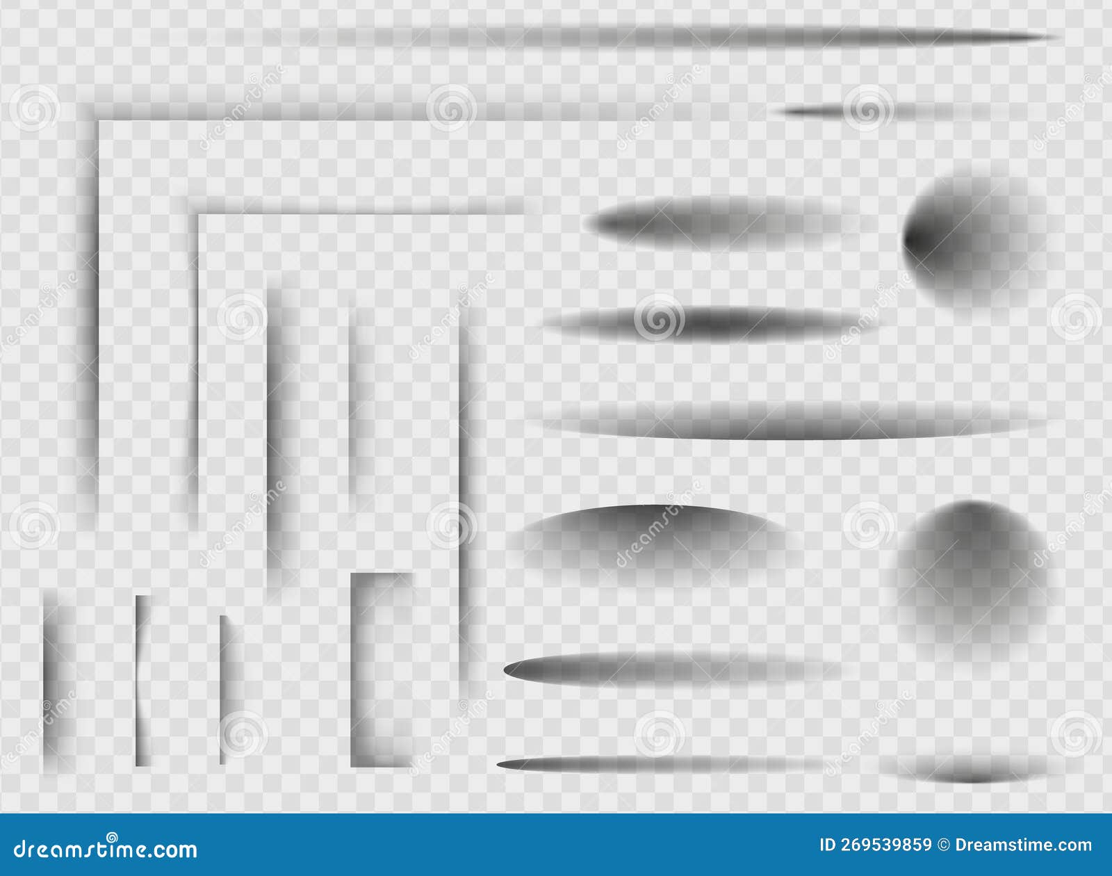 Realistic shadow set stock vector. Illustration of label - 269539859