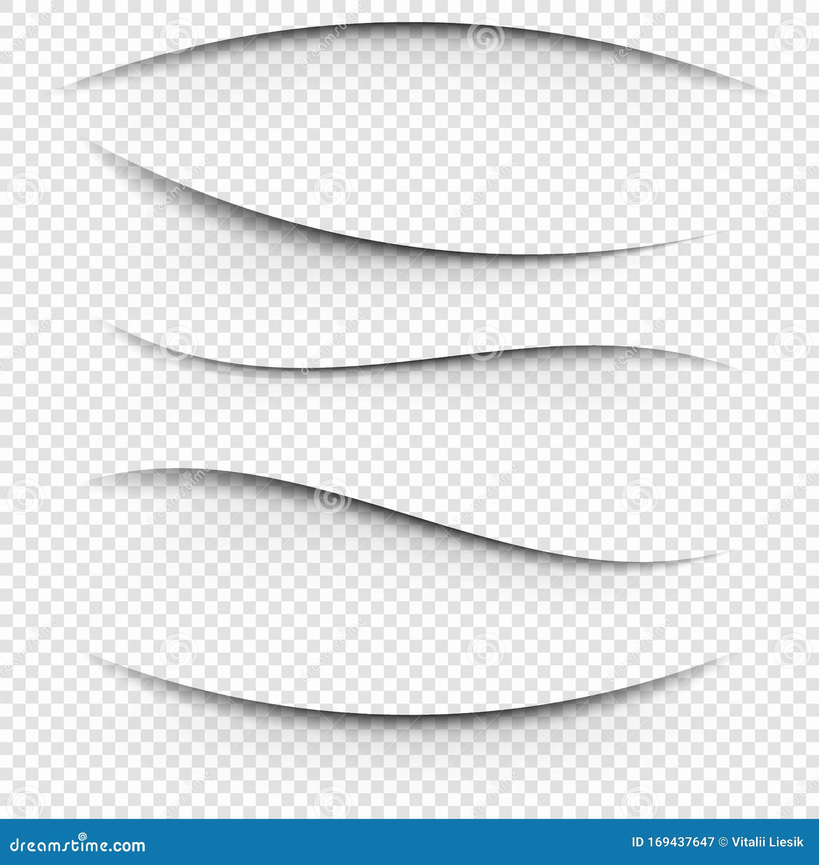 Vector Realistic Shadows.Vector Set of Transparent Realistic Shadow ...