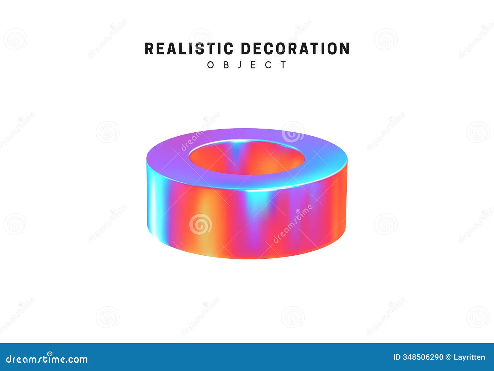 Realistic Shape 3d Objects with Gradient Holographic Color of Hologram ...
