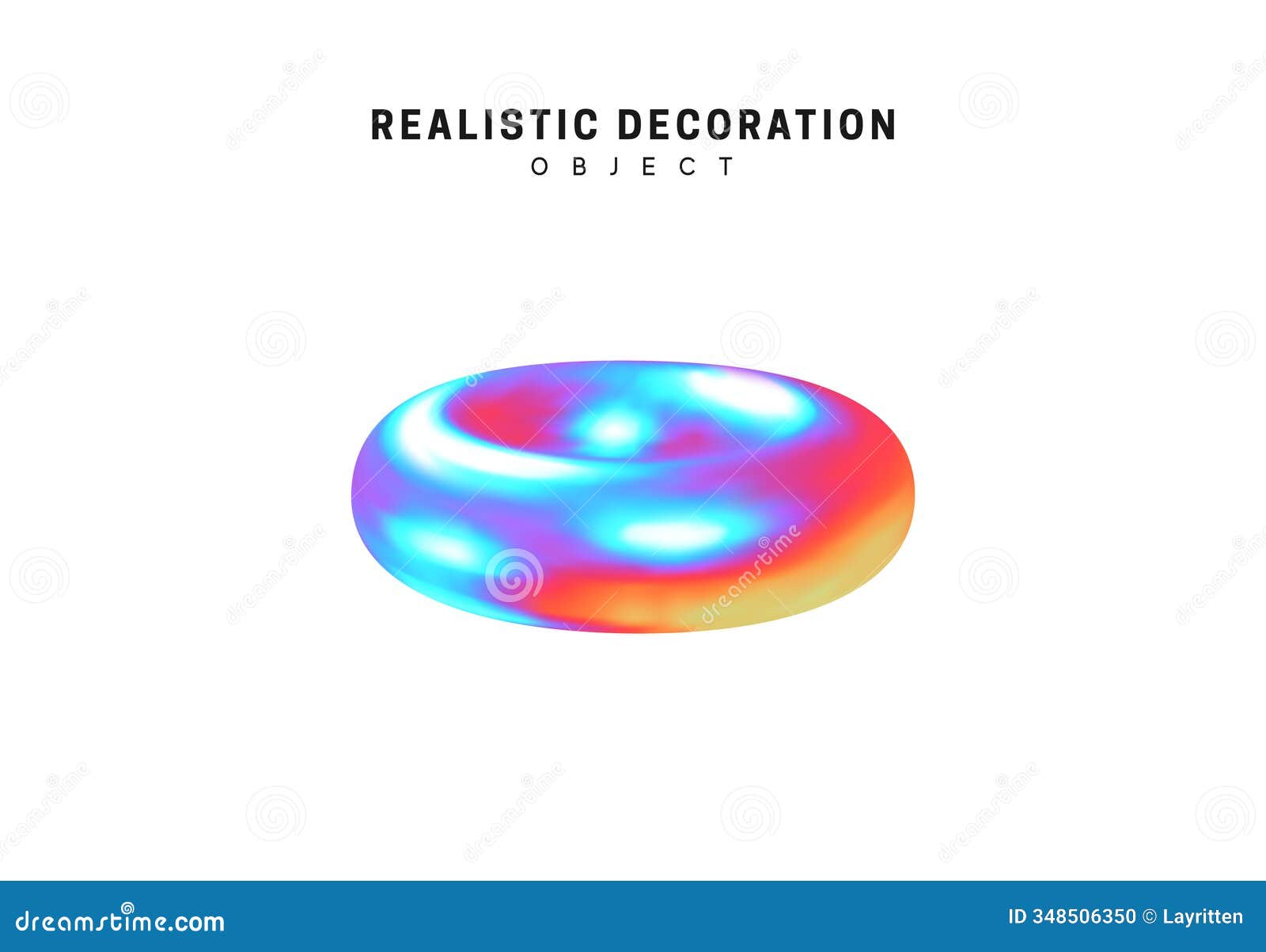 Realistic Shape 3d Objects with Gradient Holographic Color of Hologram ...