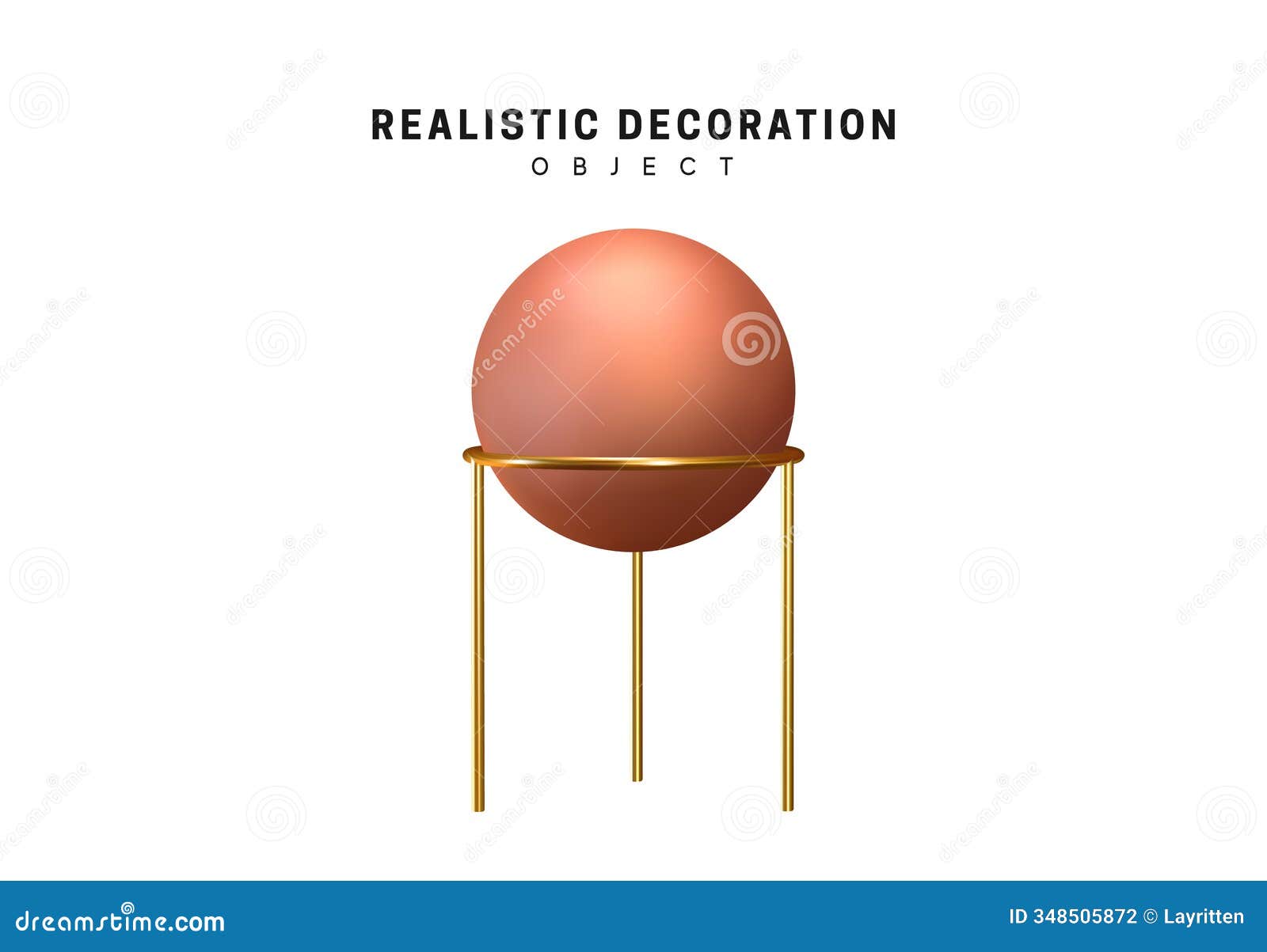Realistic Shapes. 3d Rendering Isolated Object. Design Elements Gold ...