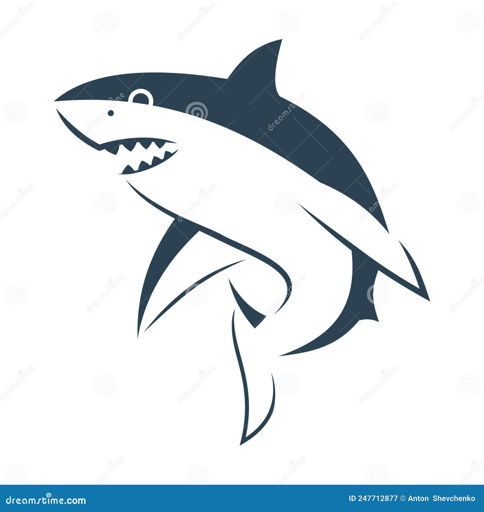 Realistic Shark Coloring Page With Desert Background Royalty-Free ...