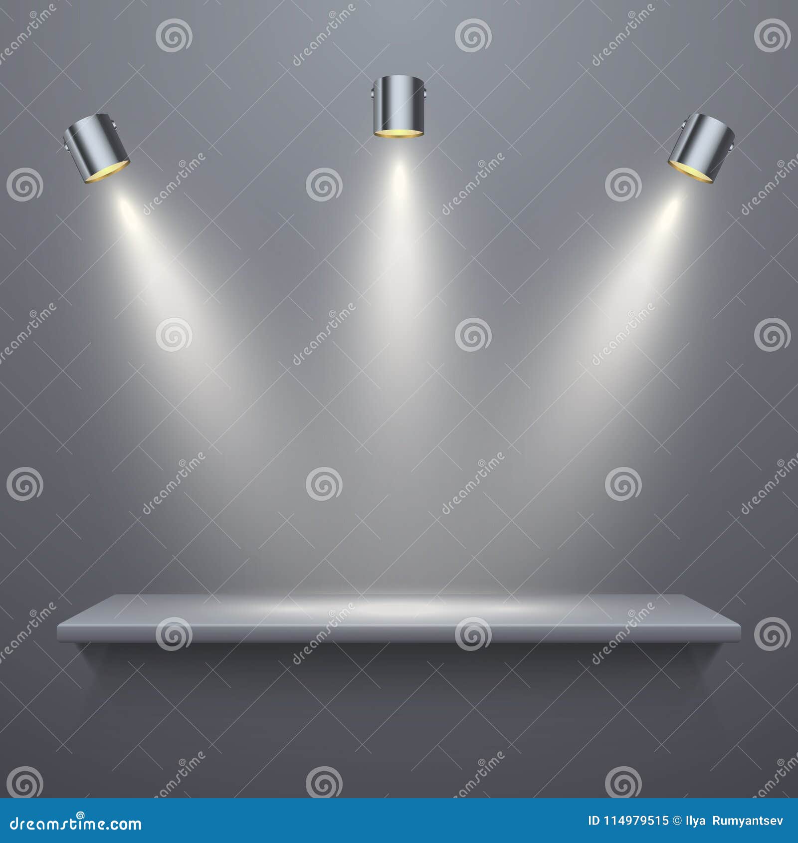 Realistic Shelf with Illumination Stock Vector - Illustration of ...