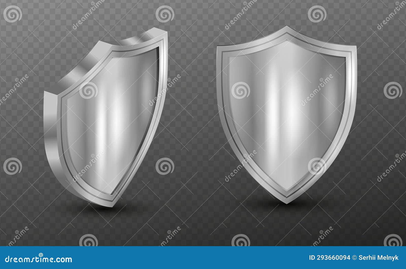 Realistic shield set stock vector. Illustration of security - 293660094