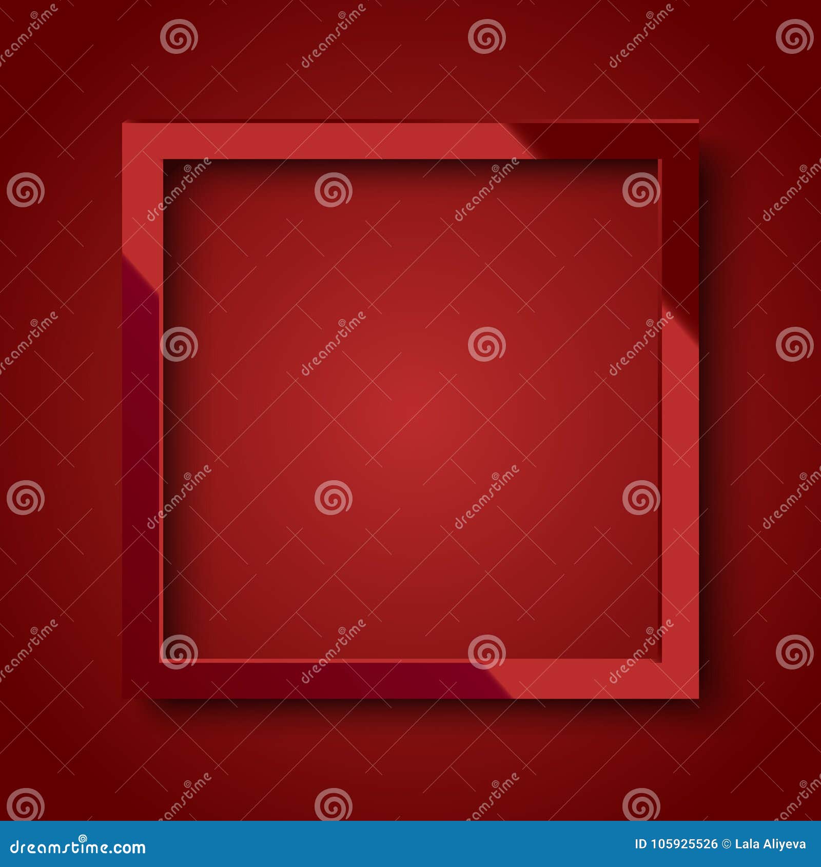 Realistic Shiny Red Square Frame on Red Background. Vector Stock ...