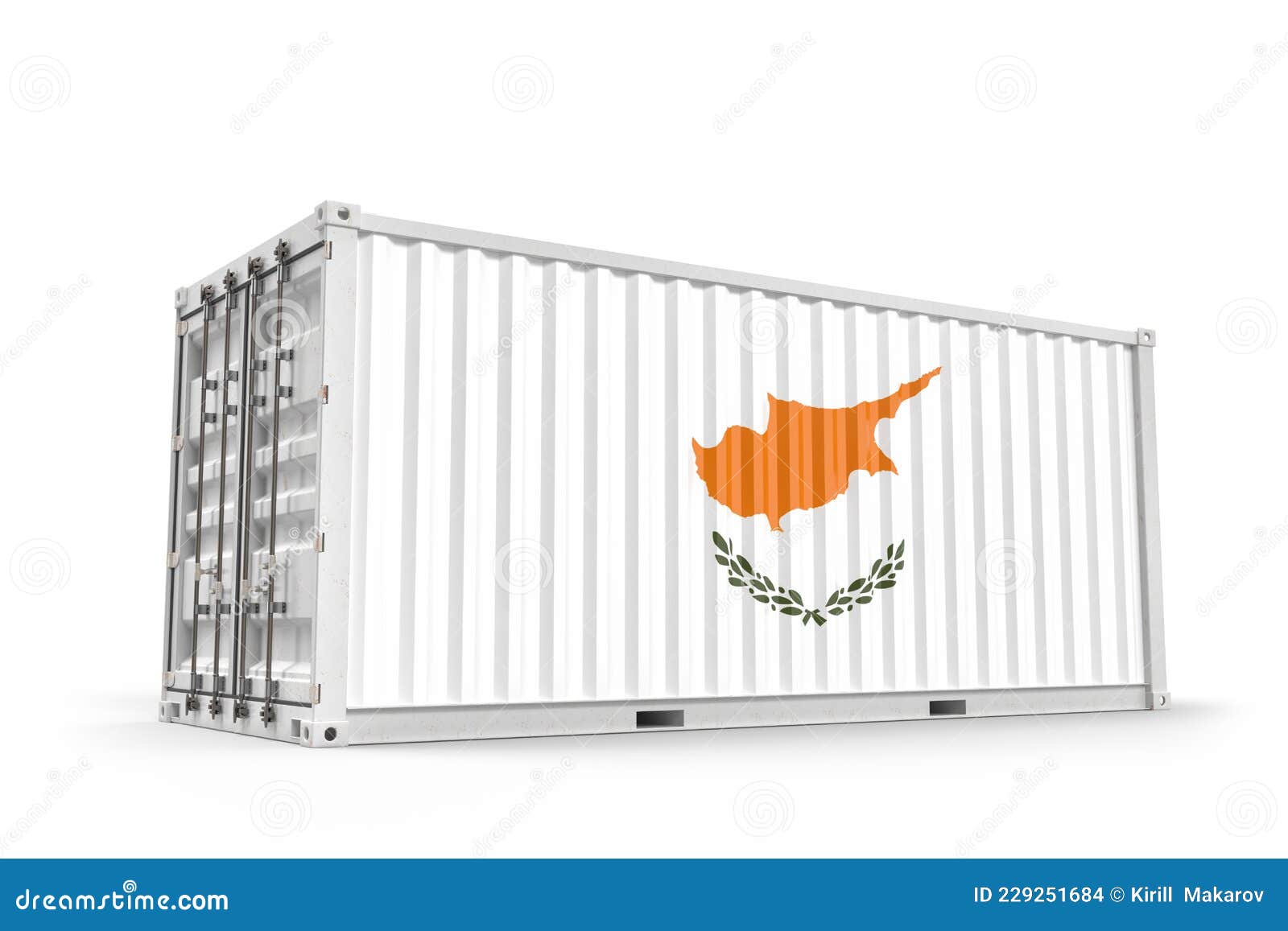 Realistic Shipping Container Mock Up With Germany National Flag Royalty ...