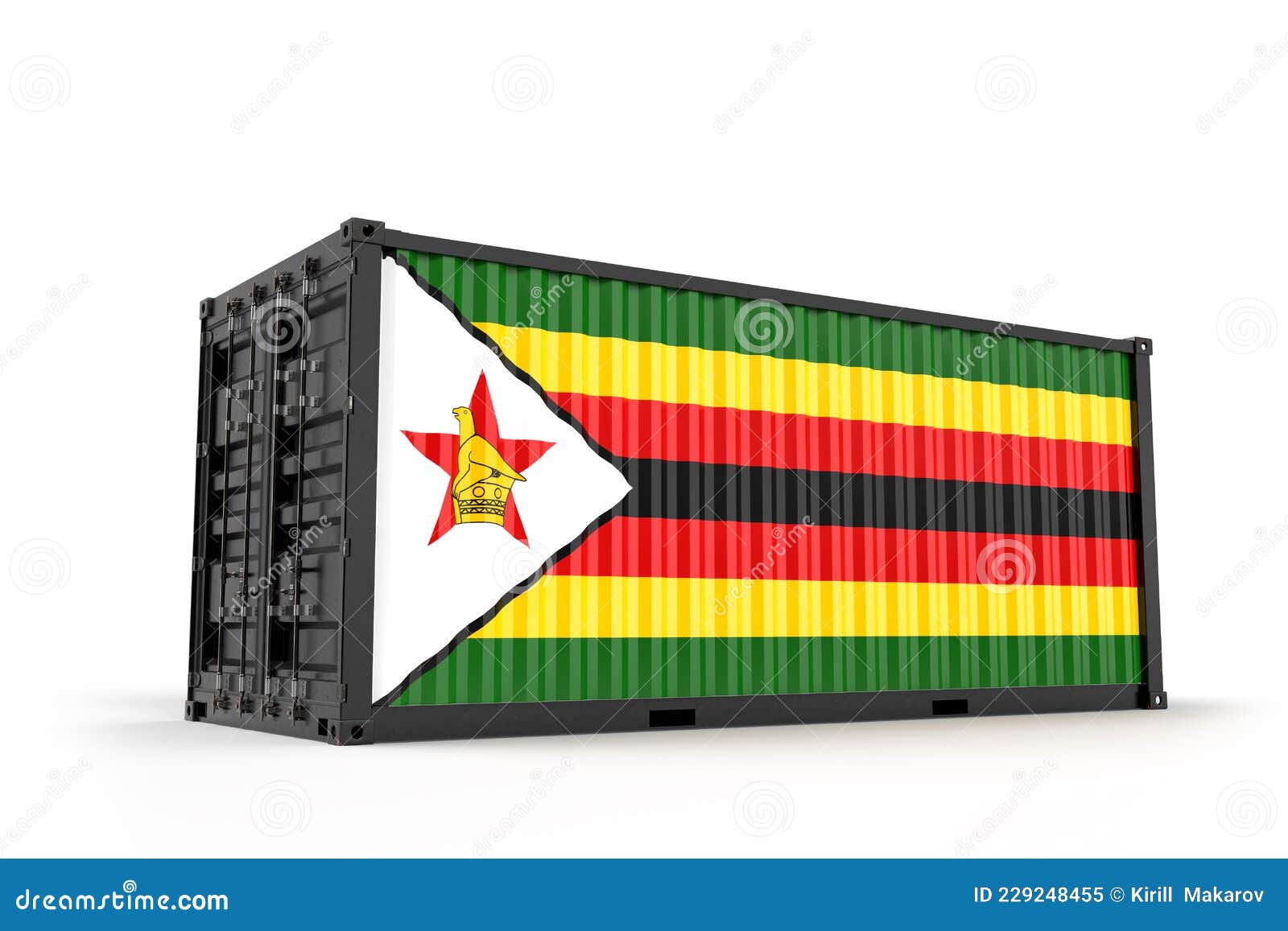 Realistic Shipping Container Mock Up With Germany National Flag Royalty ...