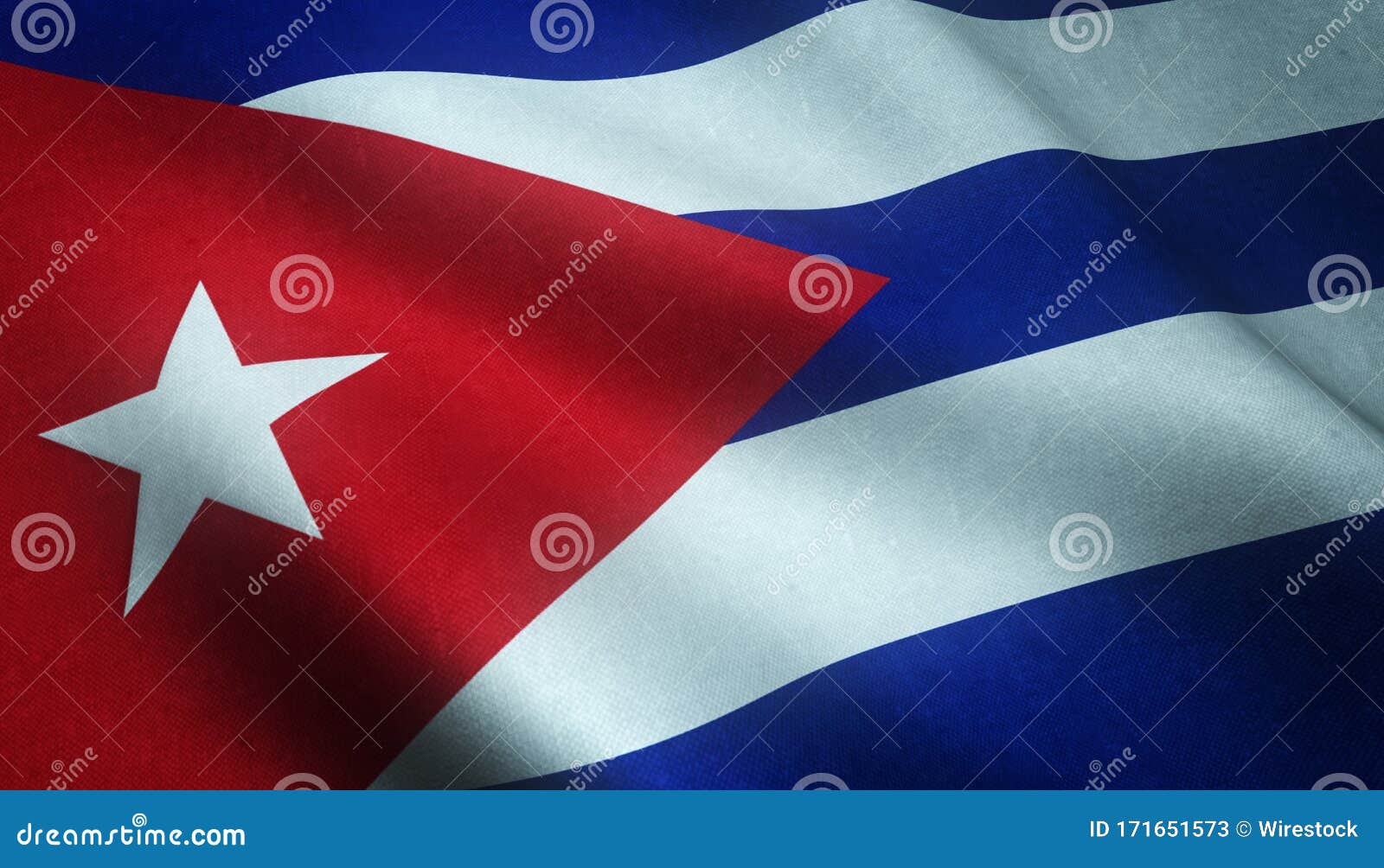 Realistic Shot of the Waving Flag of Cuba with Interesting Textures ...