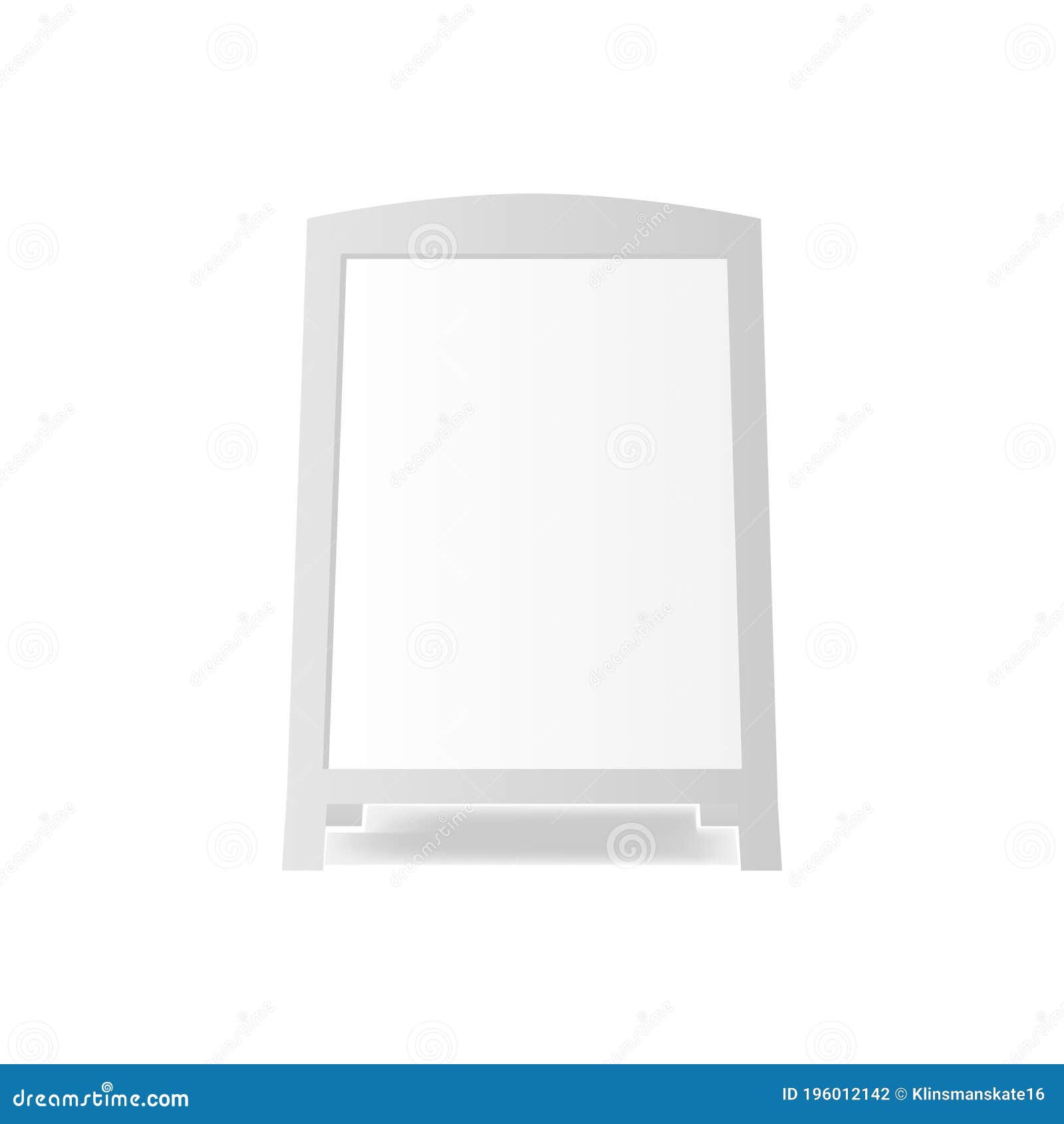 Realistic Sidewalk Display Board Design Template Isolated on White ...