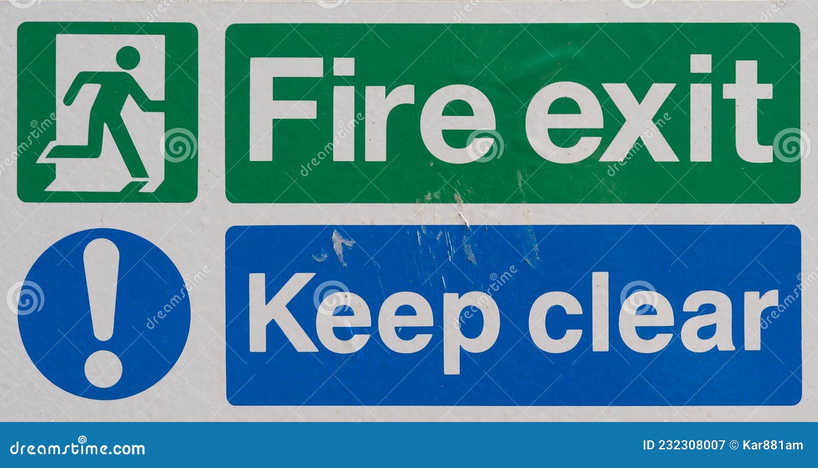 Realistic Sign Fire Exit and Keep Clear. High Resolution Stock Image ...